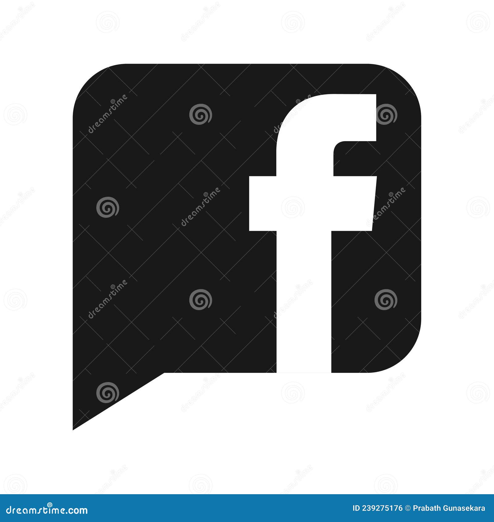 Facebook Logo with Vector Eps File. Squared Black Colored Editorial ...