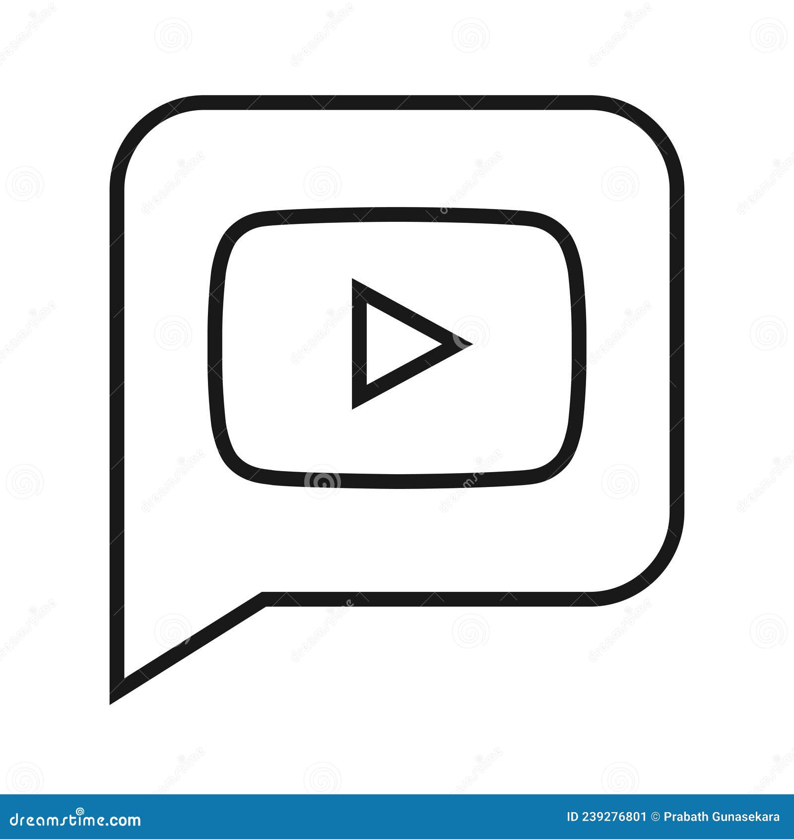 Black Message Youtube Logo Icon Vector Illustration | CartoonDealer.com ...