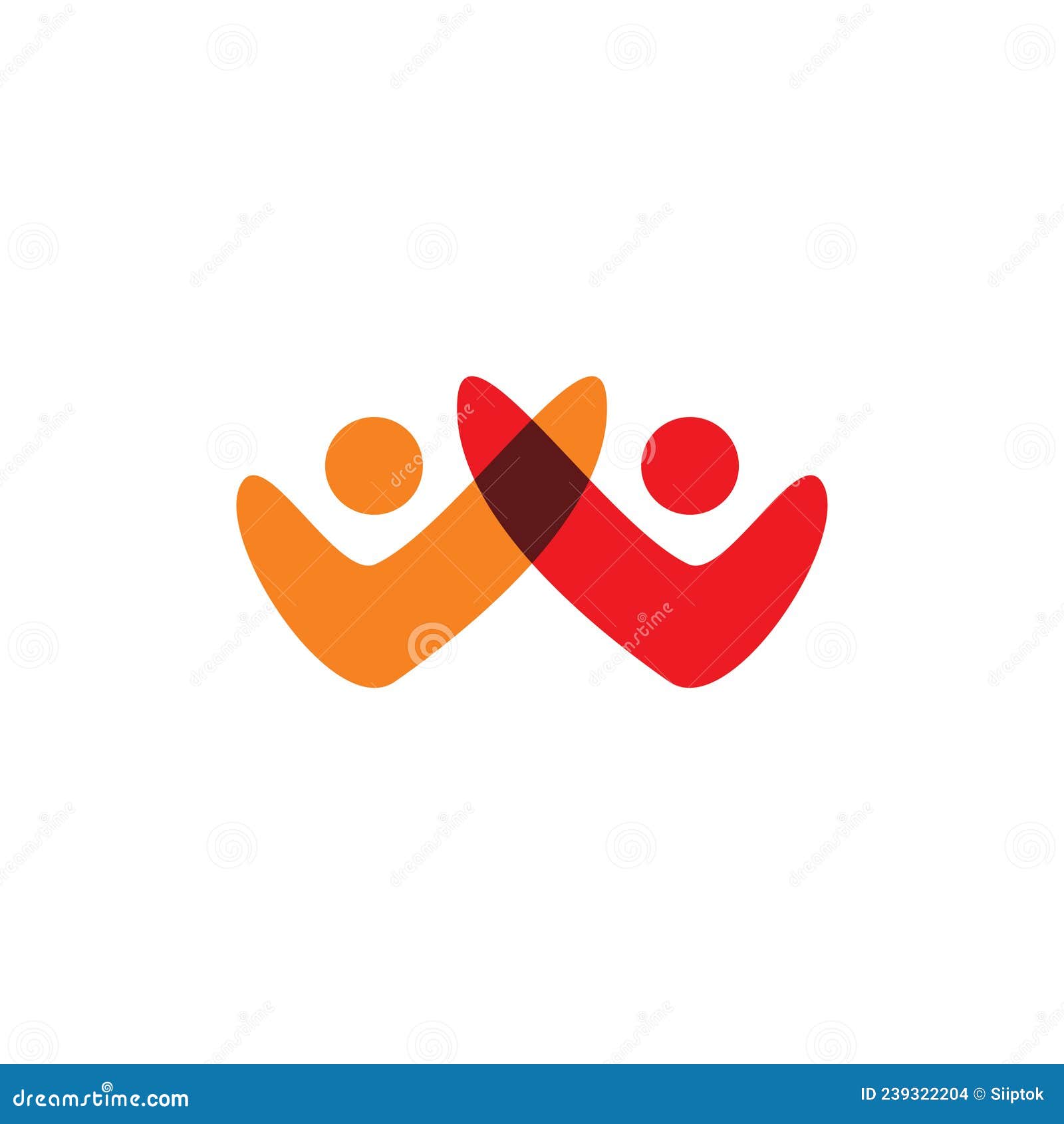 Full Color People Partner Community Logo Design Stock Vector ...