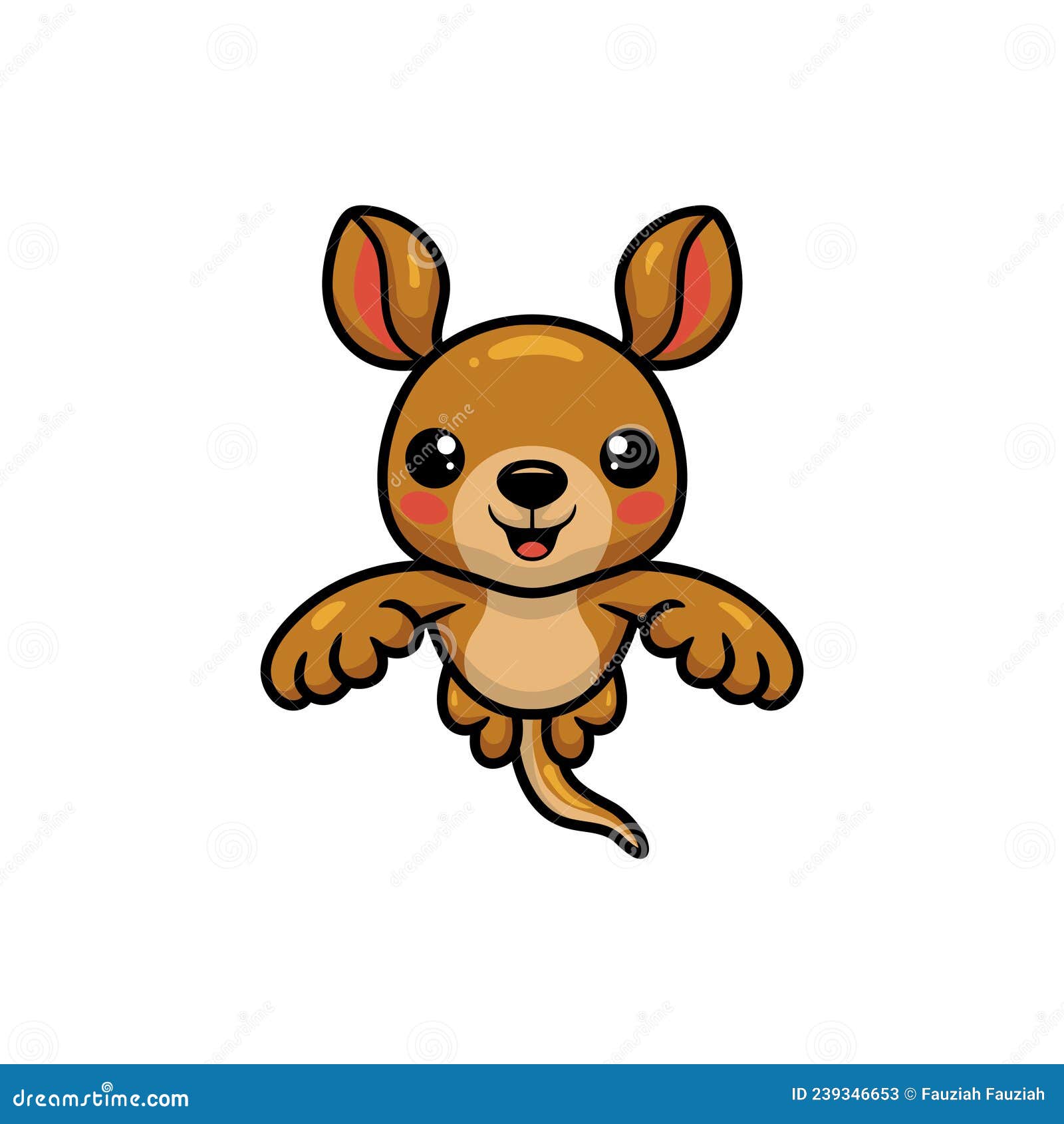 Cute Little Kangaroo Cartoon Leaping Stock Vector - Illustration of ...