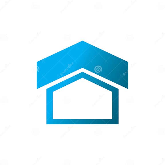 Blue Color House Building Logo Design Stock Vector - Illustration of ...