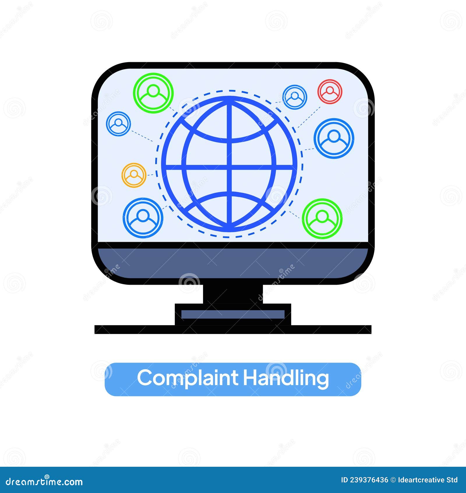 Customer Support, Complain Handling Icon Vector Flat Illustration ...