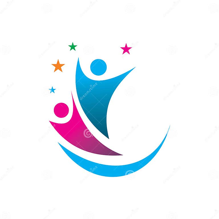 People Active Happy Community Logo Design Stock Vector - Illustration ...