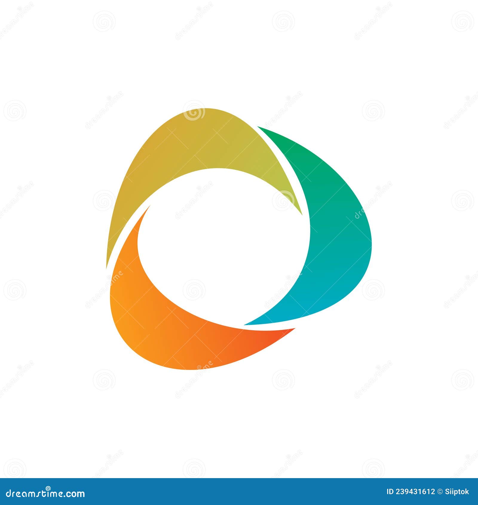 Abstract Triangle Shape Swirl Full Color Logo Design Stock Vector ...