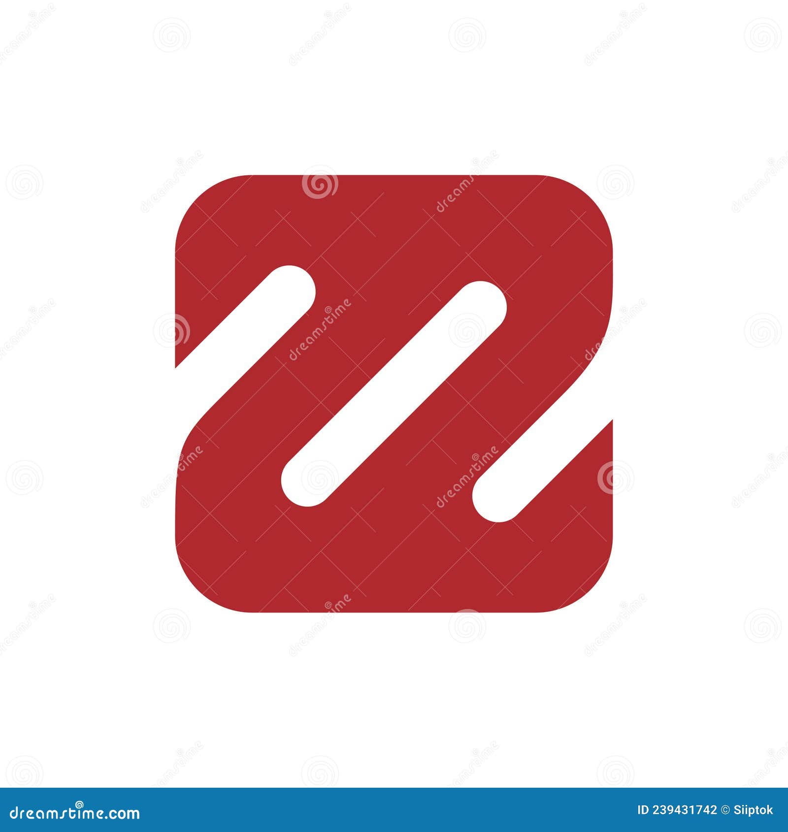 Square Rounded Intial Z Letter Logo Design Stock Vector - Illustration ...