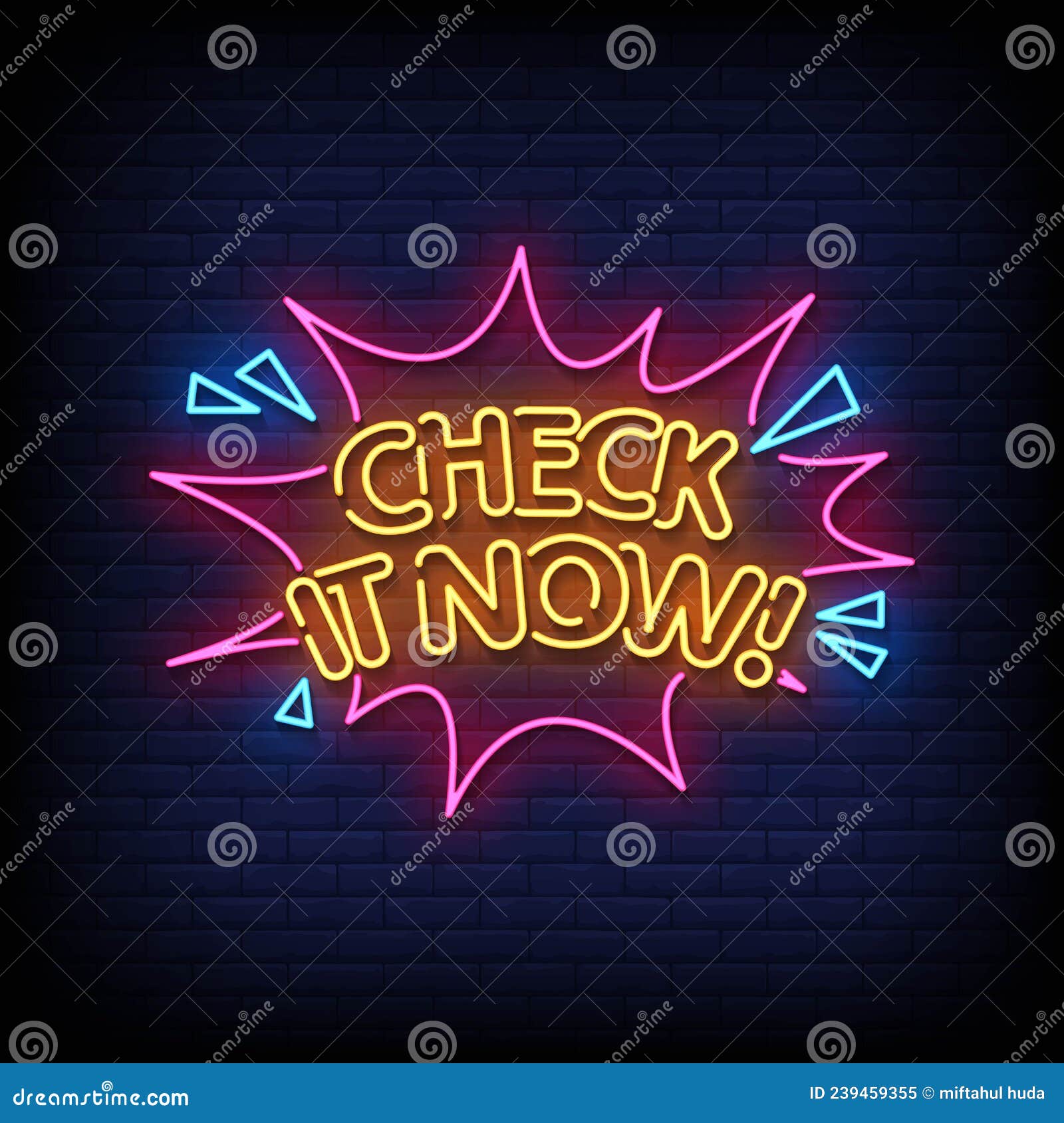 Check it Now Neon Signs Style Text Vector Stock Vector - Illustration ...