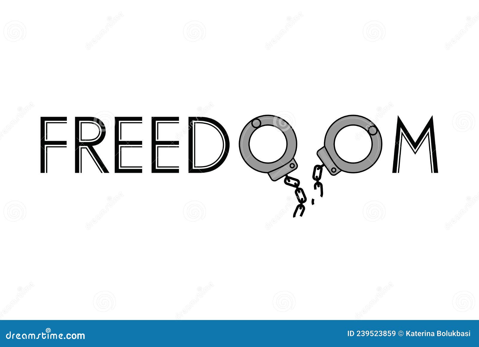 T Shirt Illustartion Black Lettering Freedom Text with Picture Stock ...