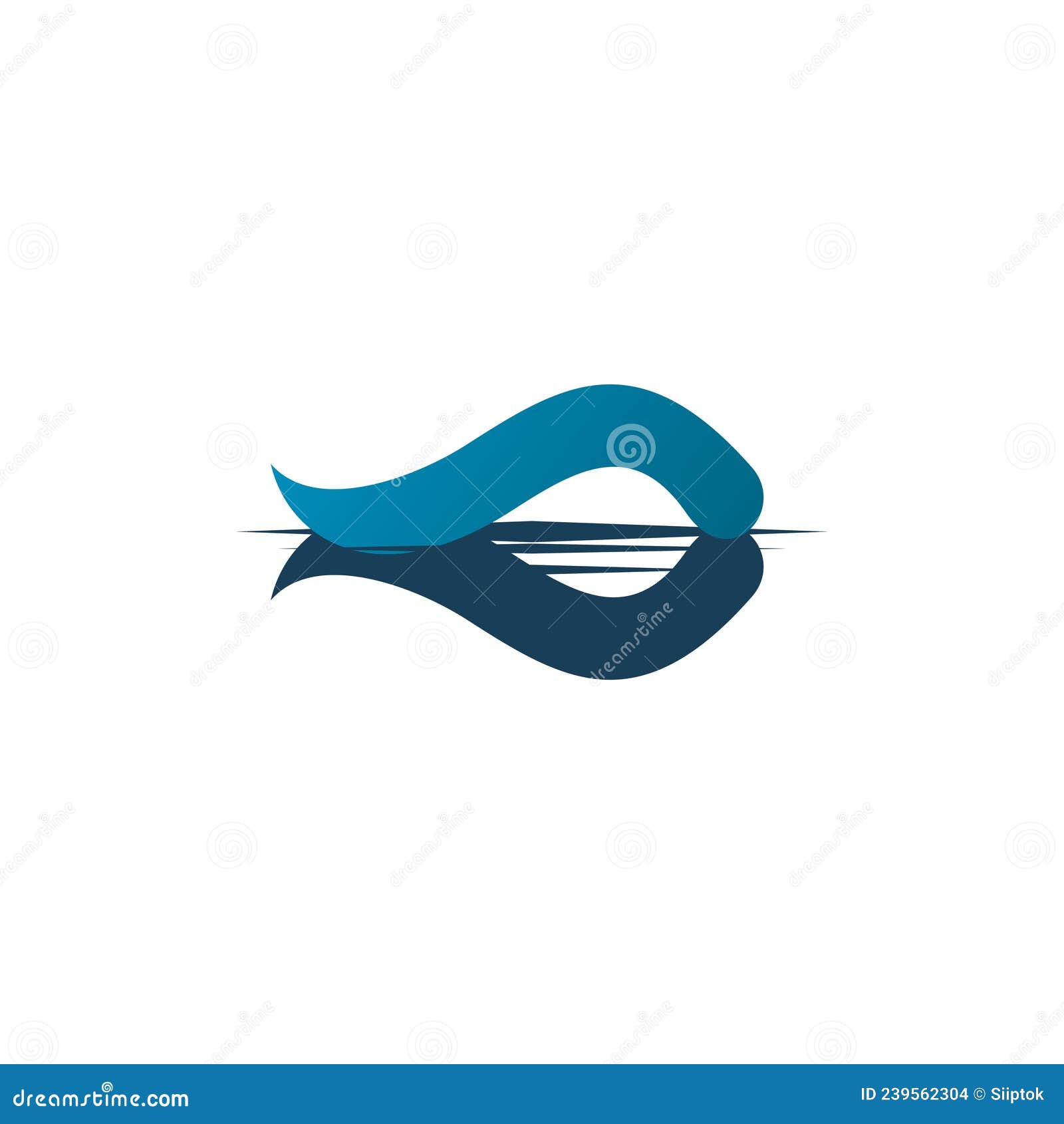 Blue fish wave logo design stock vector. Illustration of media - 239562304