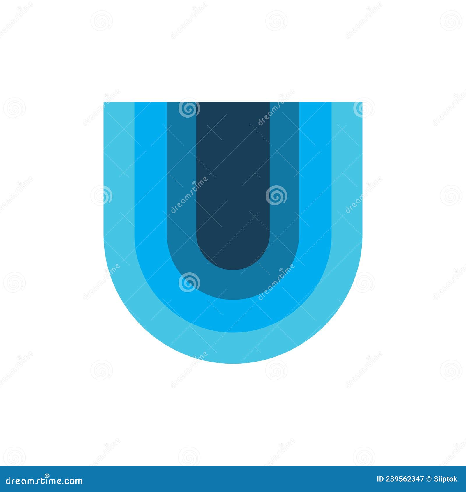 Blue Color Initial U Letter Logo Design Stock Vector - Illustration of ...