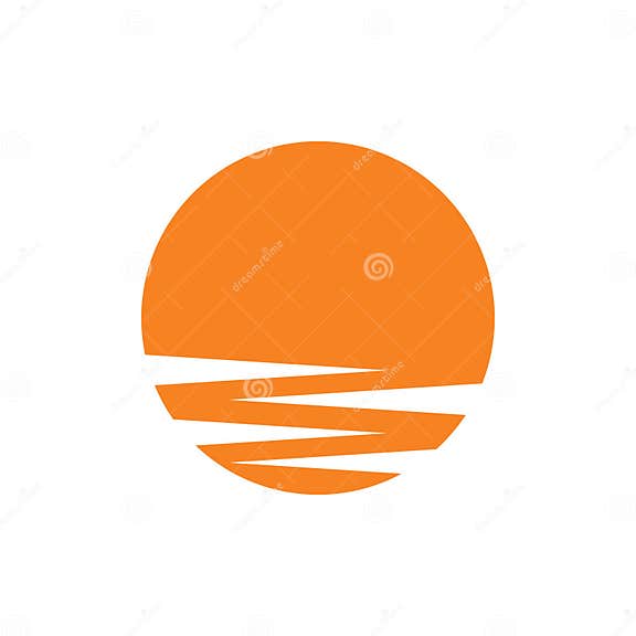 Circle Sunset Sun Logo Design Stock Vector - Illustration of design ...