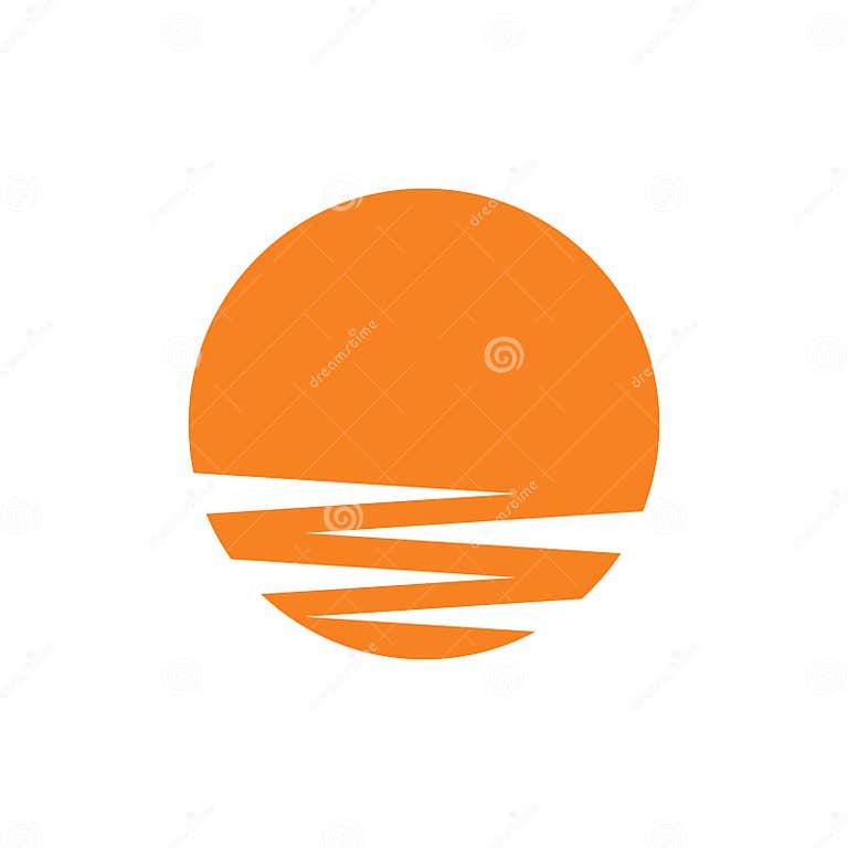 Circle Sunset Sun Logo Design Stock Vector - Illustration of design ...