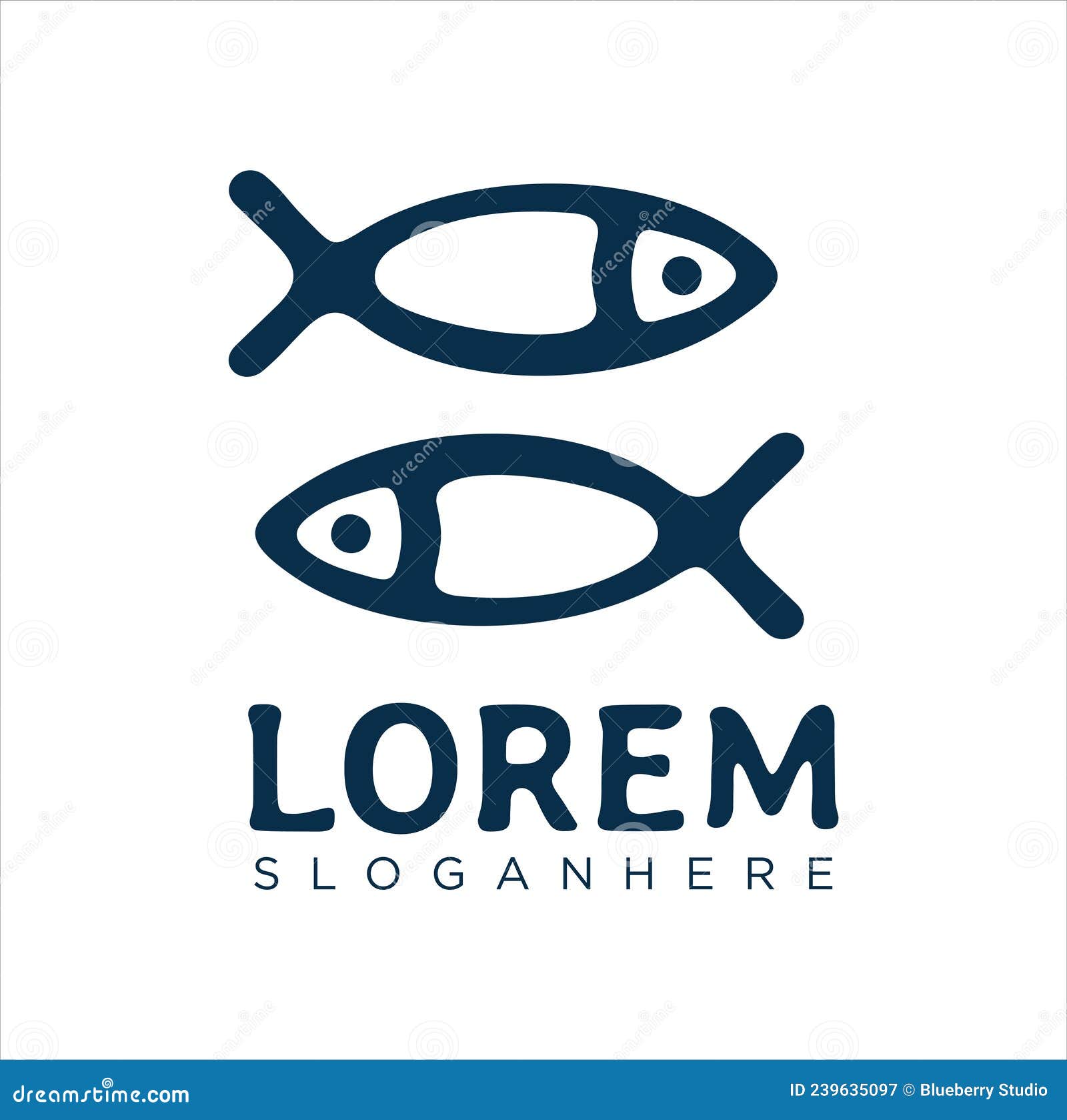 Abstract Twin Double Fish Logo Line Art Template. Simple Fish Design ...