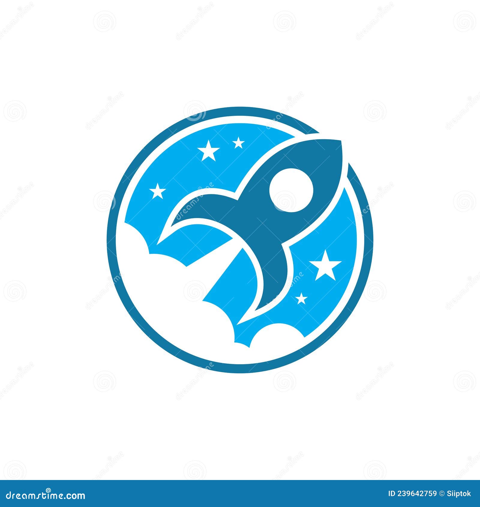 Circle Rocket Take Off Star Sky Logo Design Stock Vector - Illustration ...