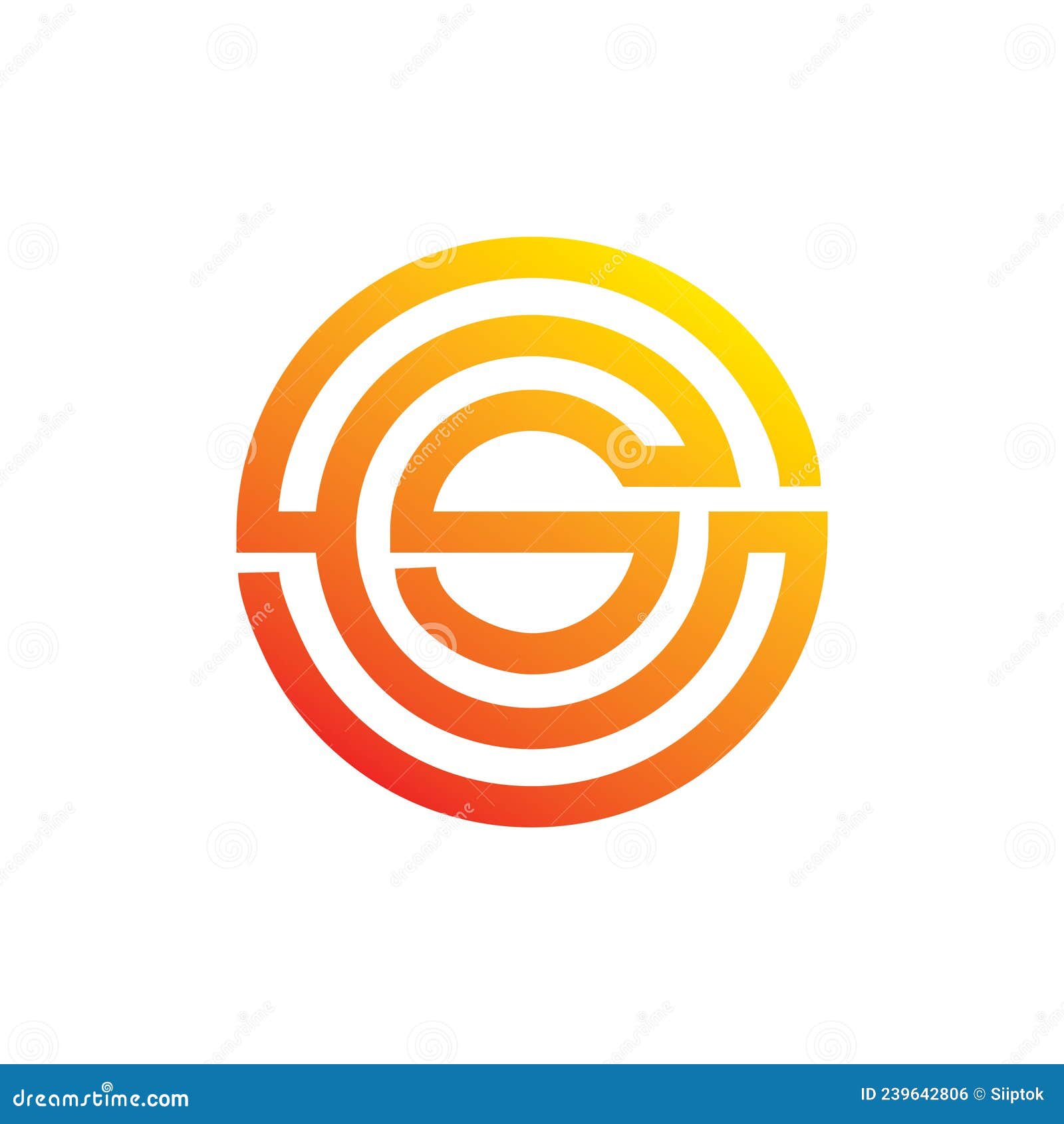 Circle Initial S Letter Color Line Logo Design Stock Vector ...