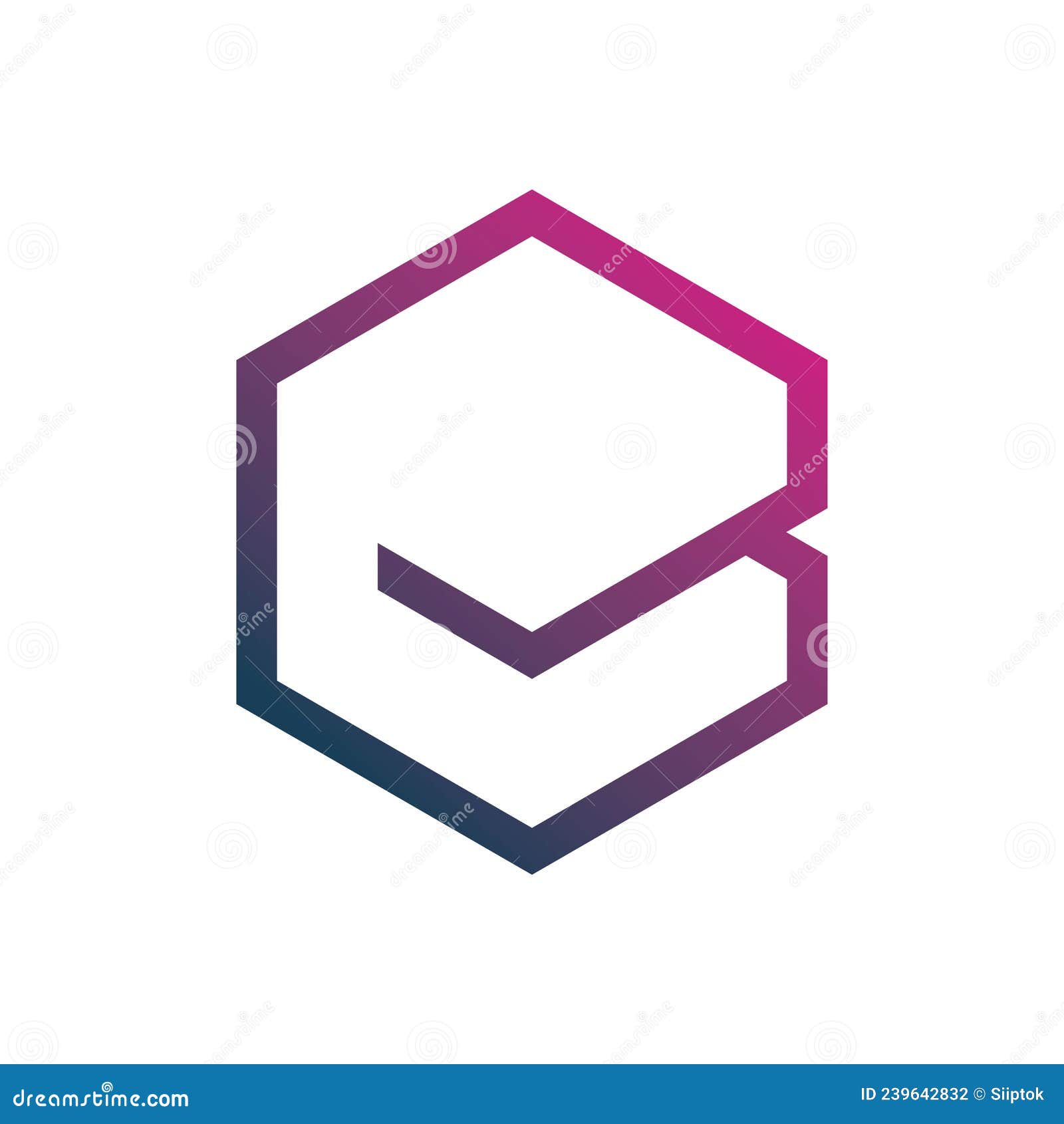 Hexagon Color Line Initial B Letter Logo Design Stock Vector ...