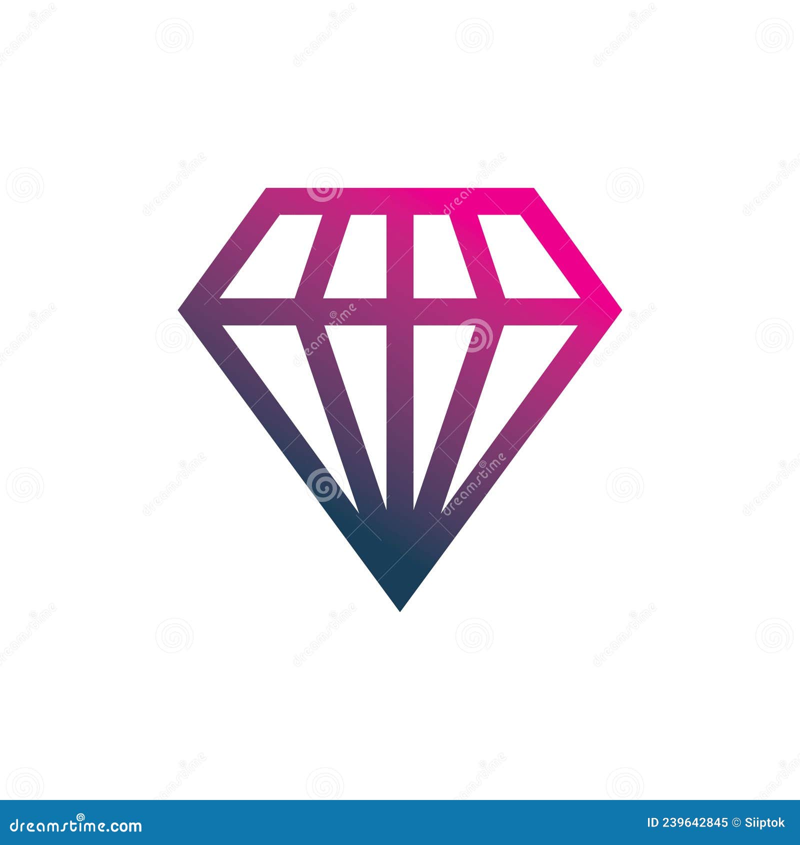 Full Color Line Shape Diamond Logo Design Stock Vector - Illustration ...