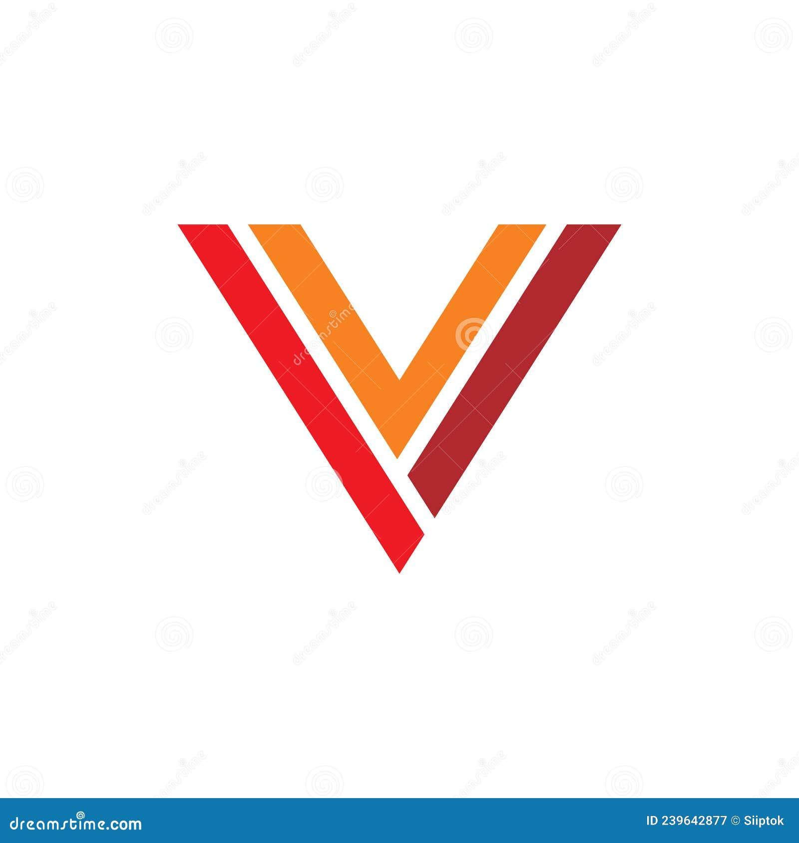 Initial V Letter Color Line Logo Design Stock Vector - Illustration of ...