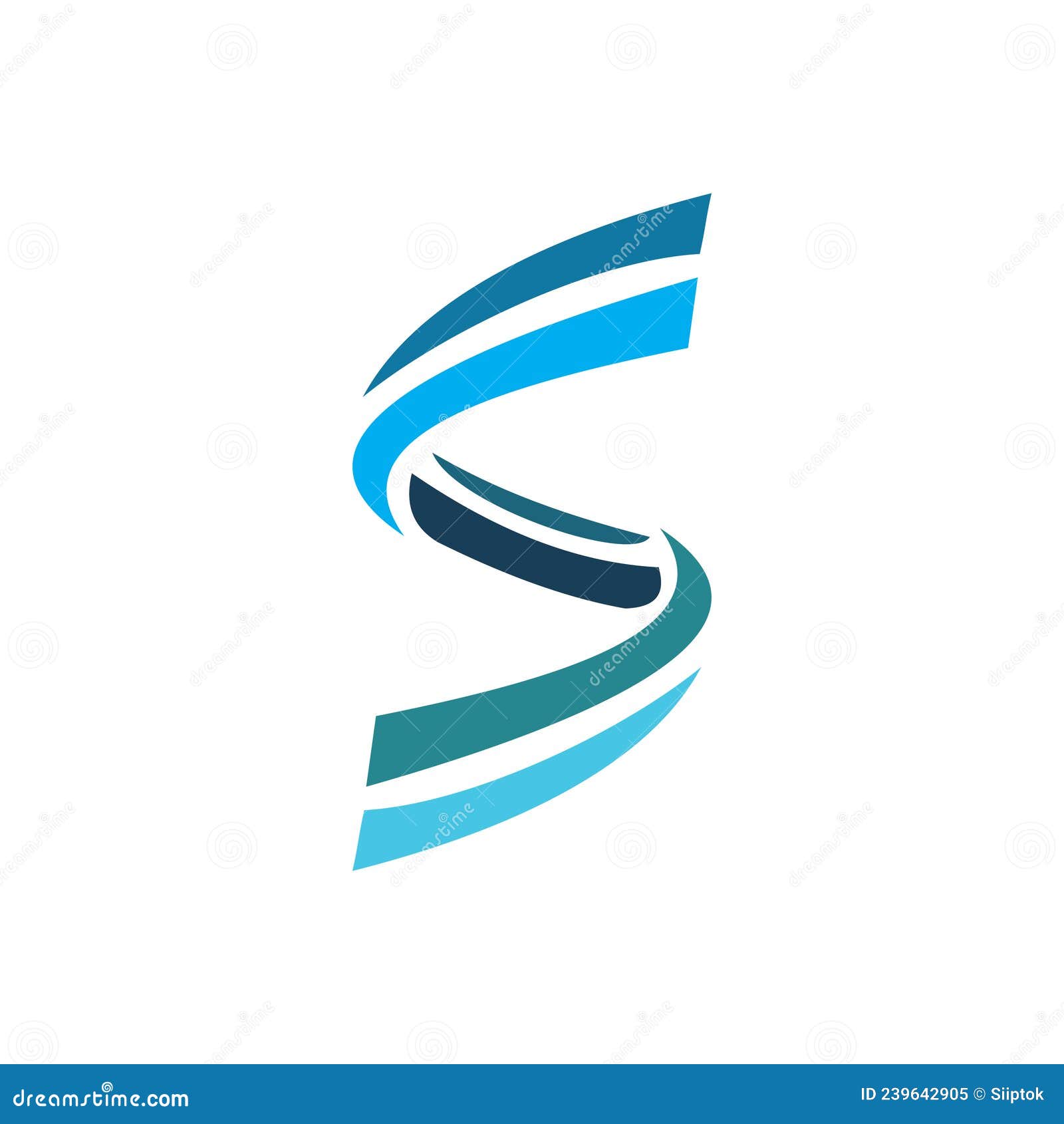 Initial S Letter Blue Color Line Shape Logo Design Stock Vector ...