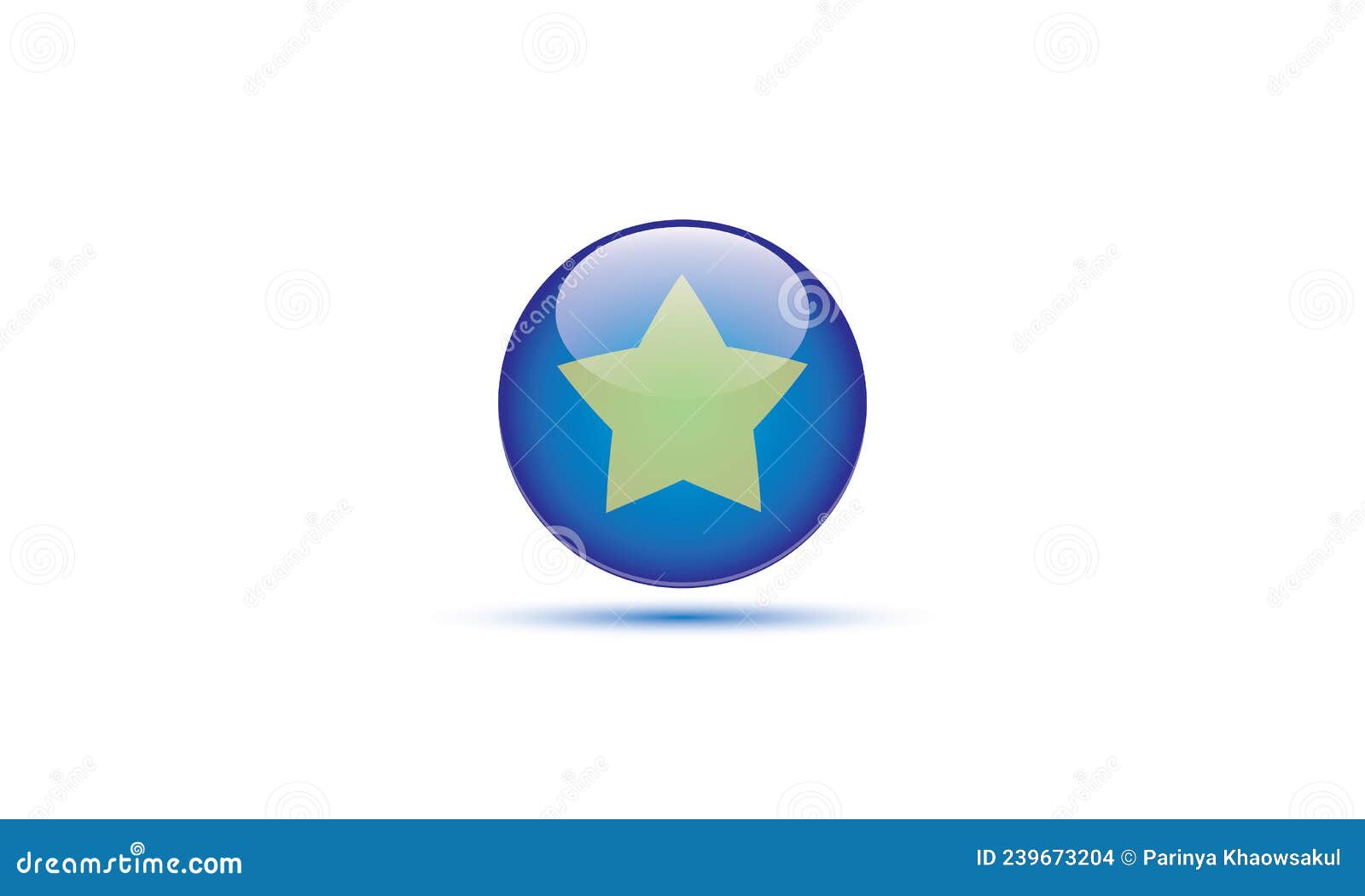 3d Rendering Glossy Ball or Button with Star Stock Vector ...