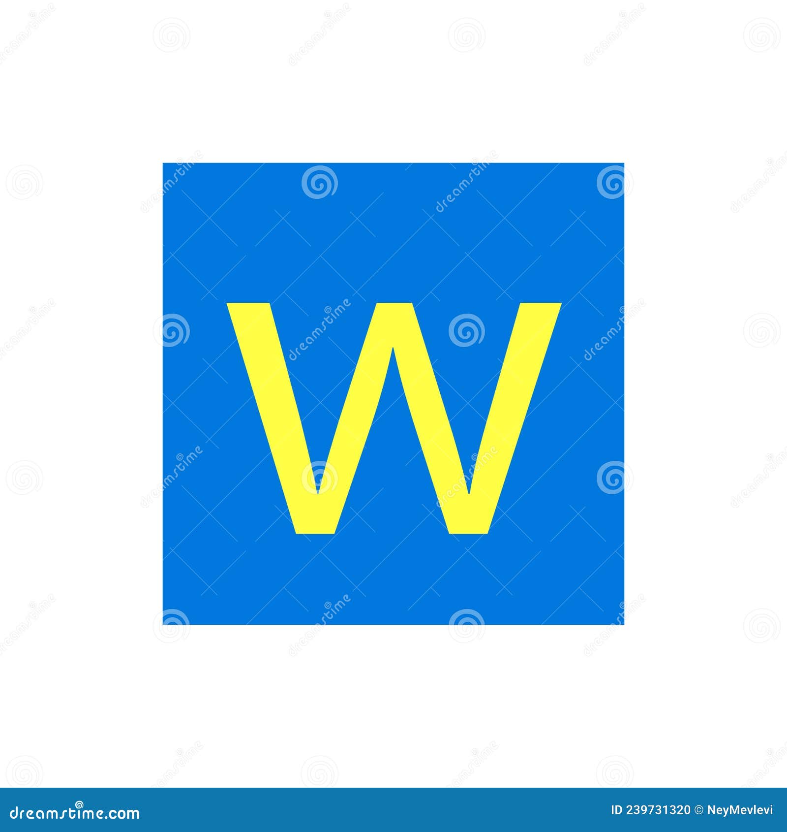 Letter W in blue color box stock vector. Illustration of consultant ...