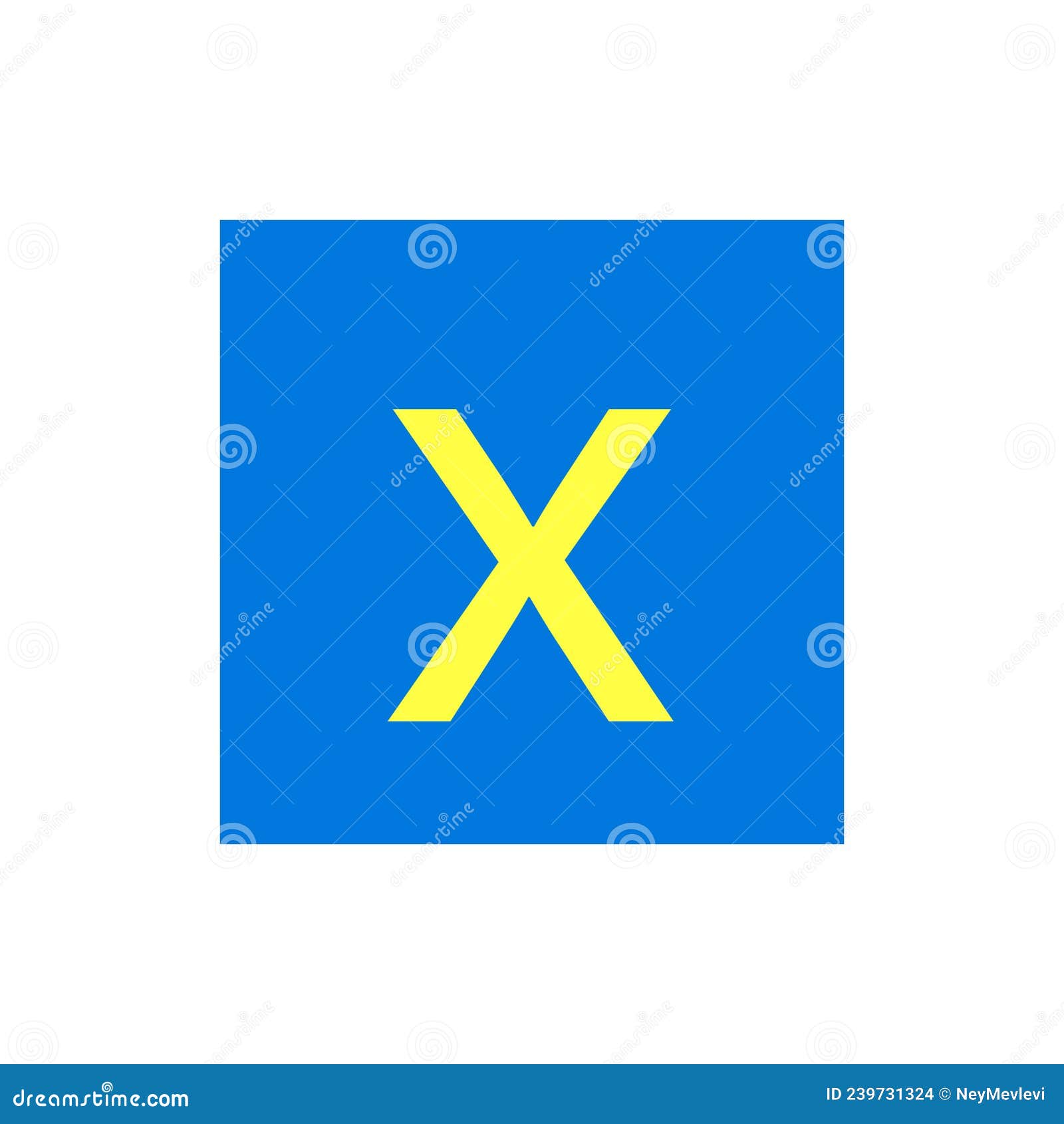 Letter X in blue color box stock vector. Illustration of consultant ...