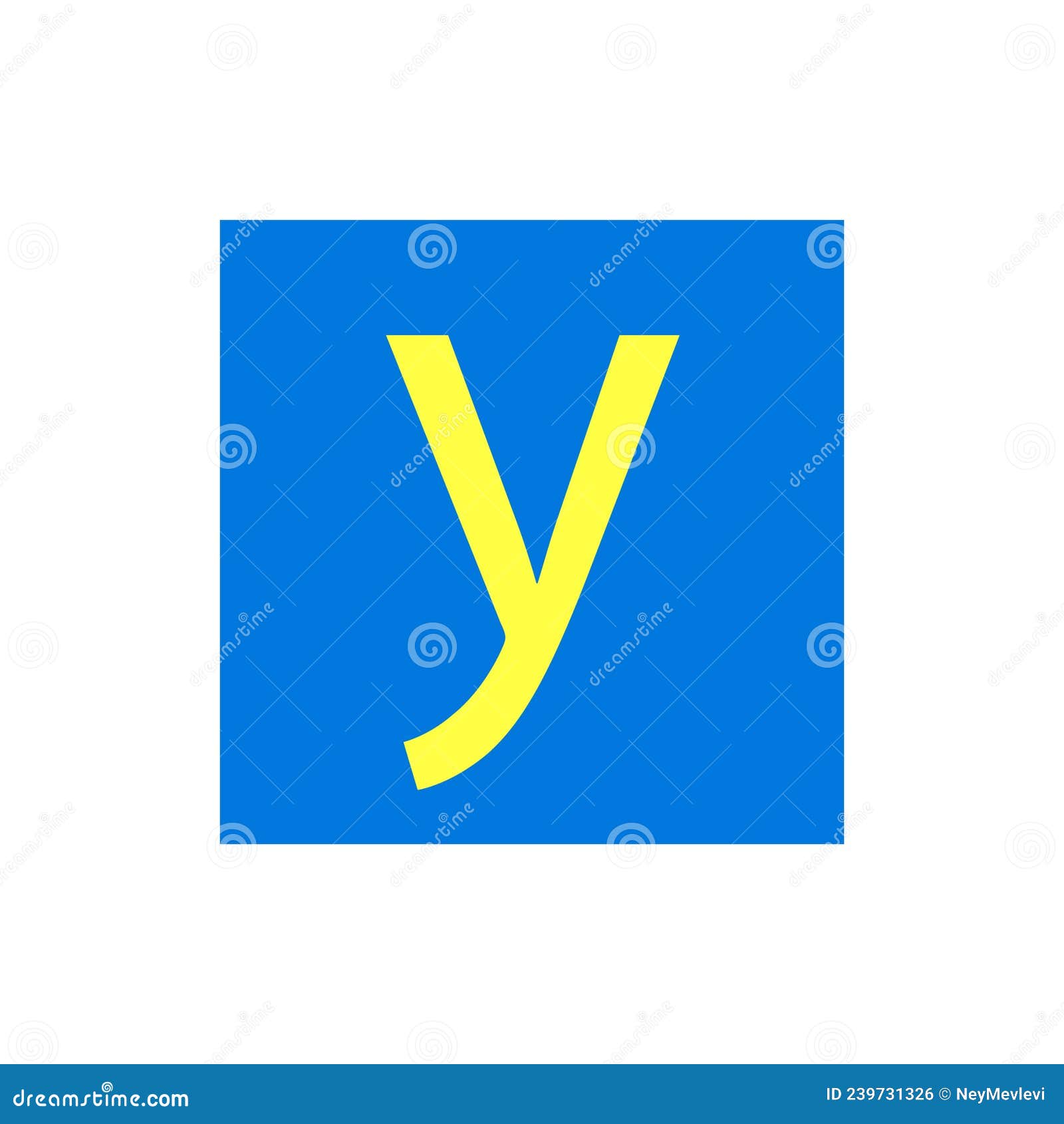 Letter Y in blue color box stock vector. Illustration of initial ...
