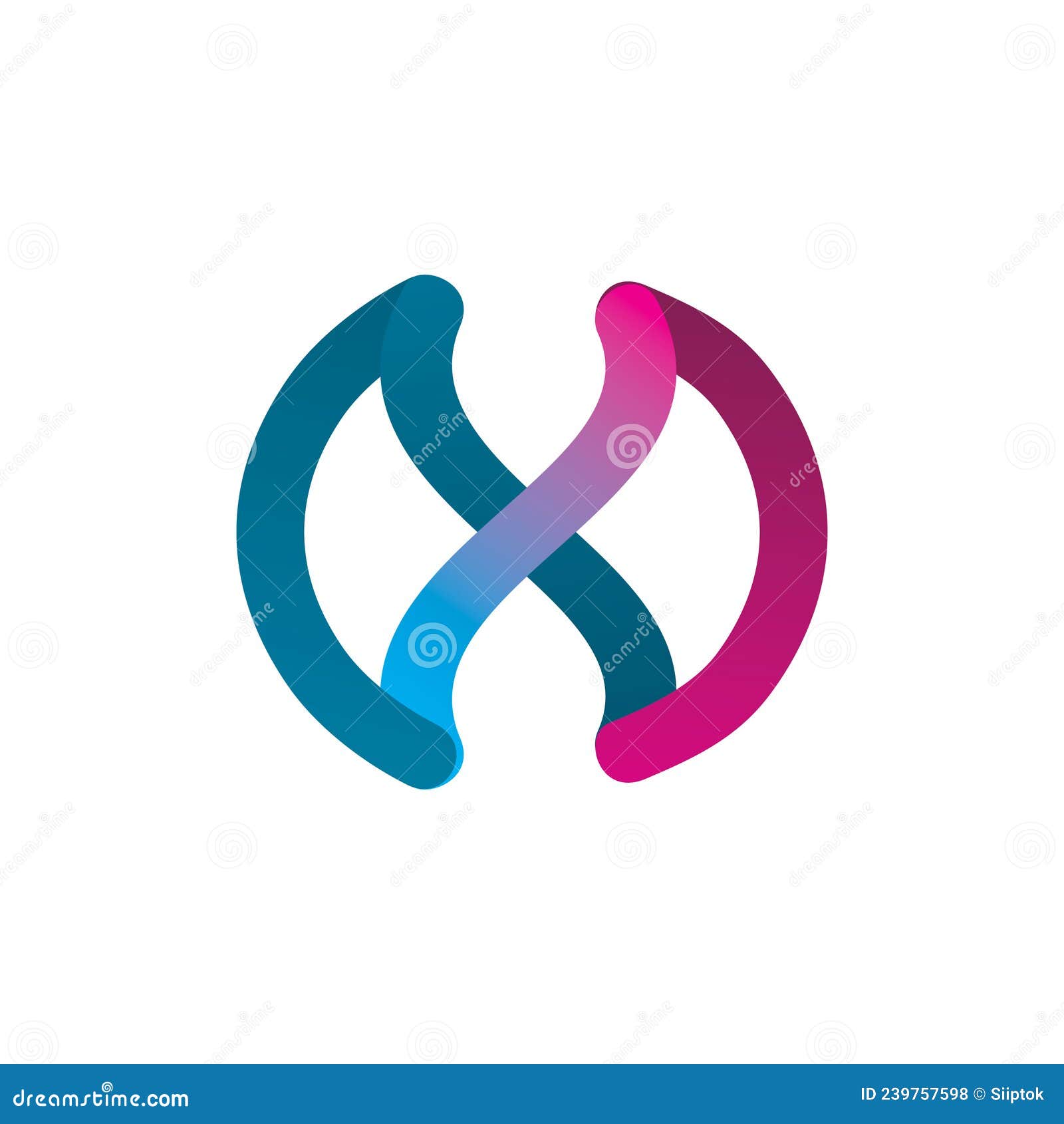 Full Color Circle X Letter Line Shape Logo Design Stock Vector ...