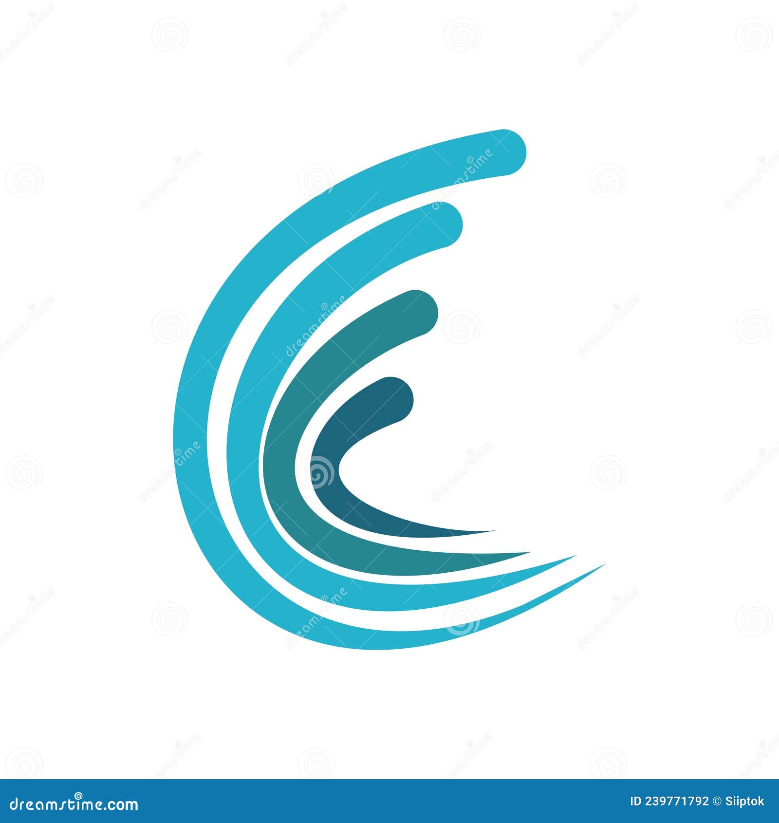 Blue Color Wave Line Logo Design Stock Vector - Illustration of ...