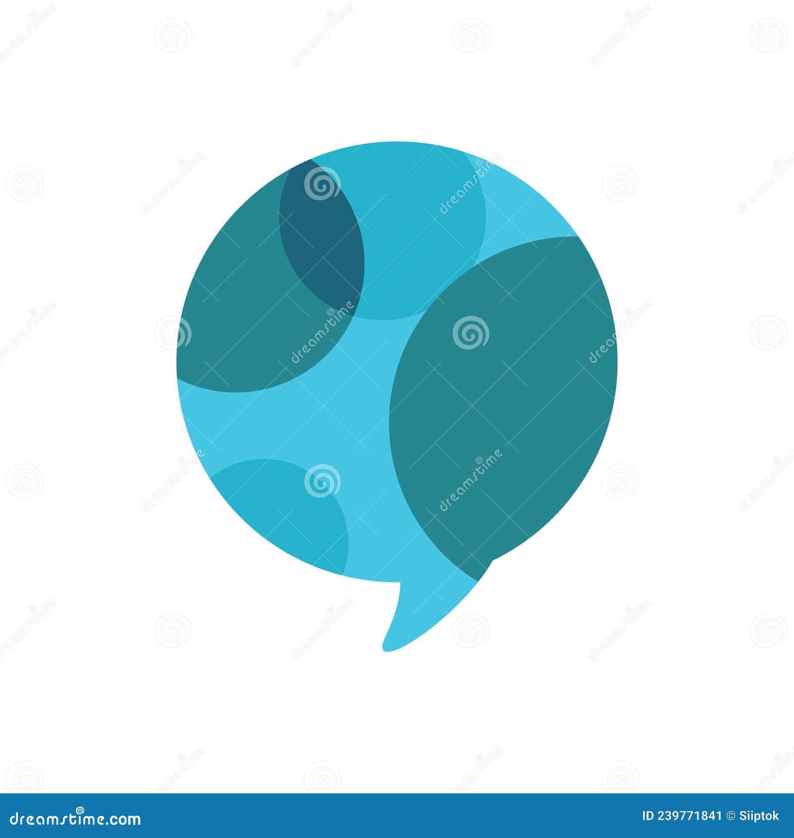Blue Circle Chat Logo Design Stock Vector - Illustration of creative ...