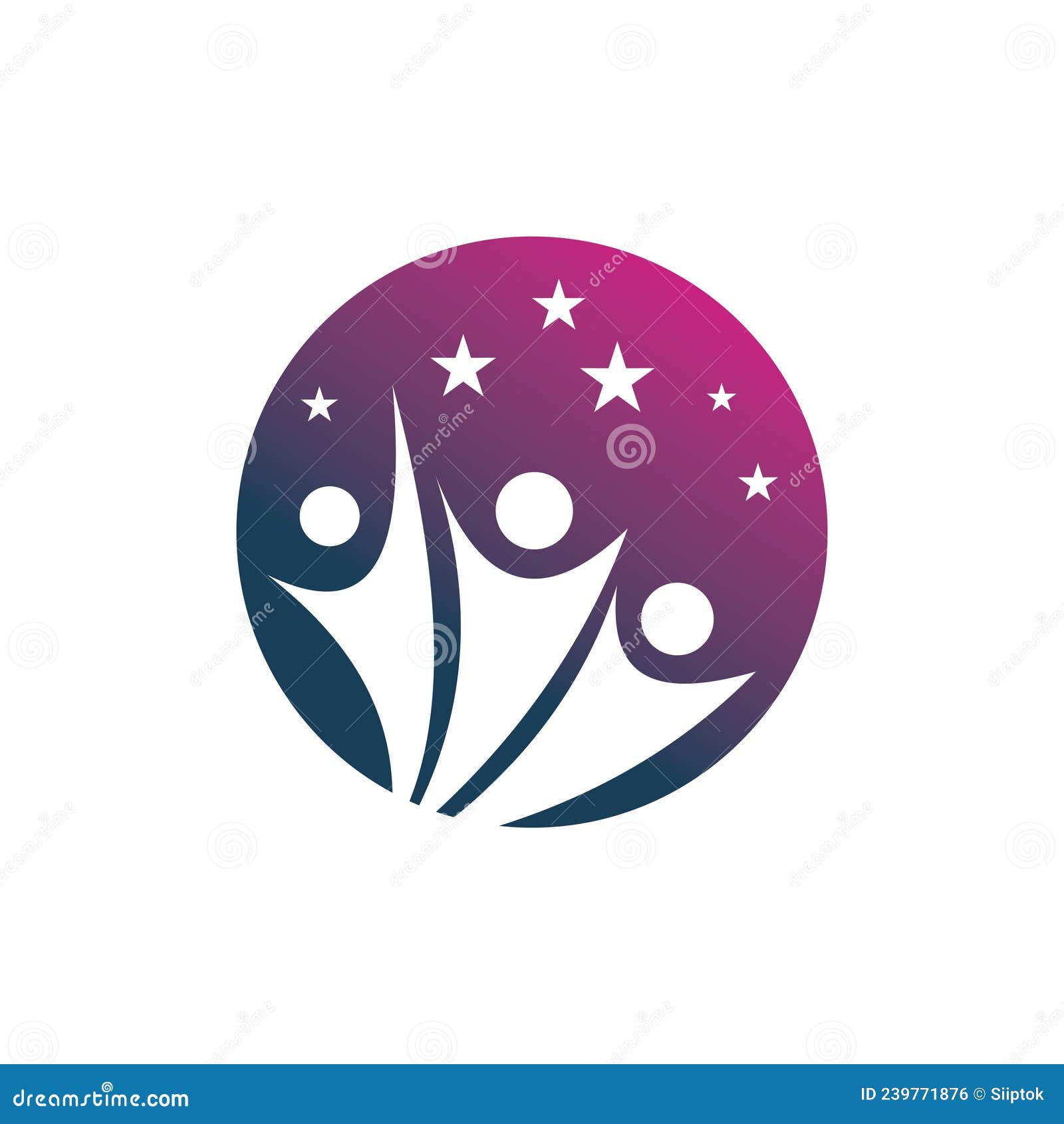Circle People Star Group Active Logo Design Stock Vector - Illustration ...