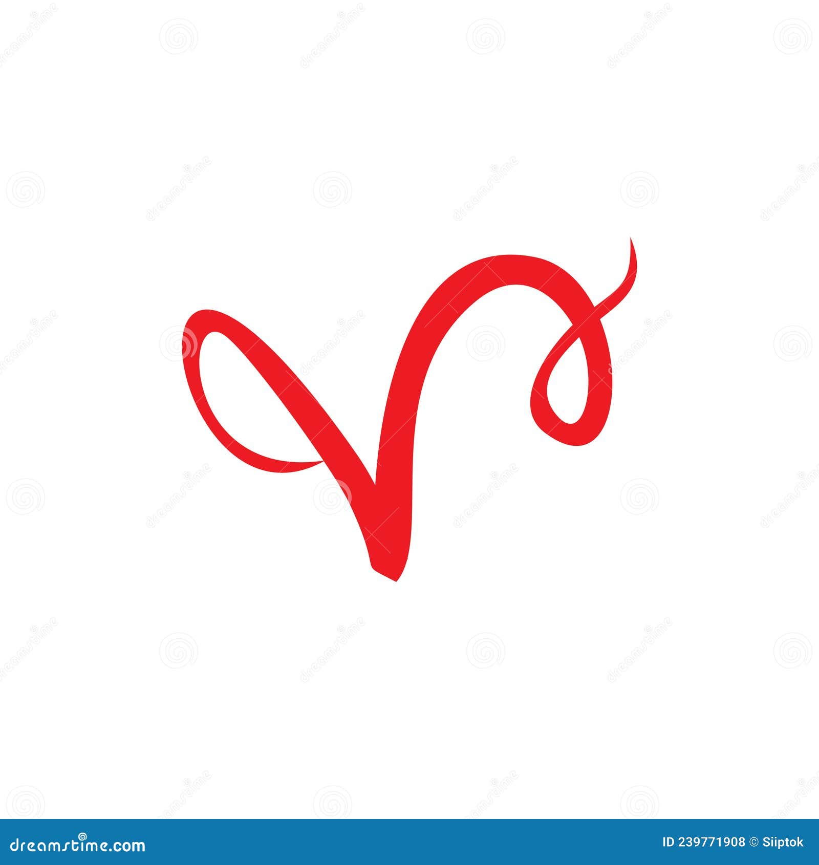 Red Color Initial V Letter Logo Design Stock Vector - Illustration of ...