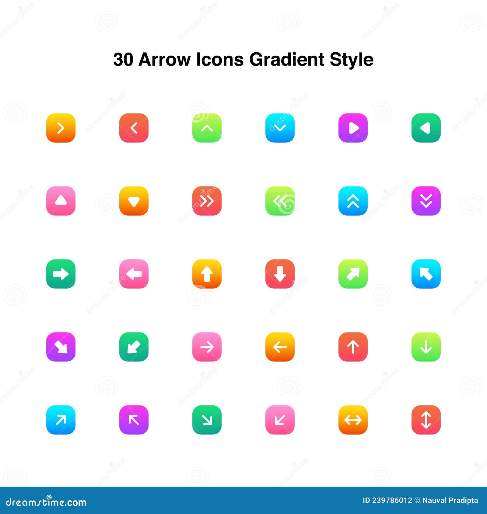 30 Arrow Icons Gradient Style Stock Vector - Illustration of experience ...