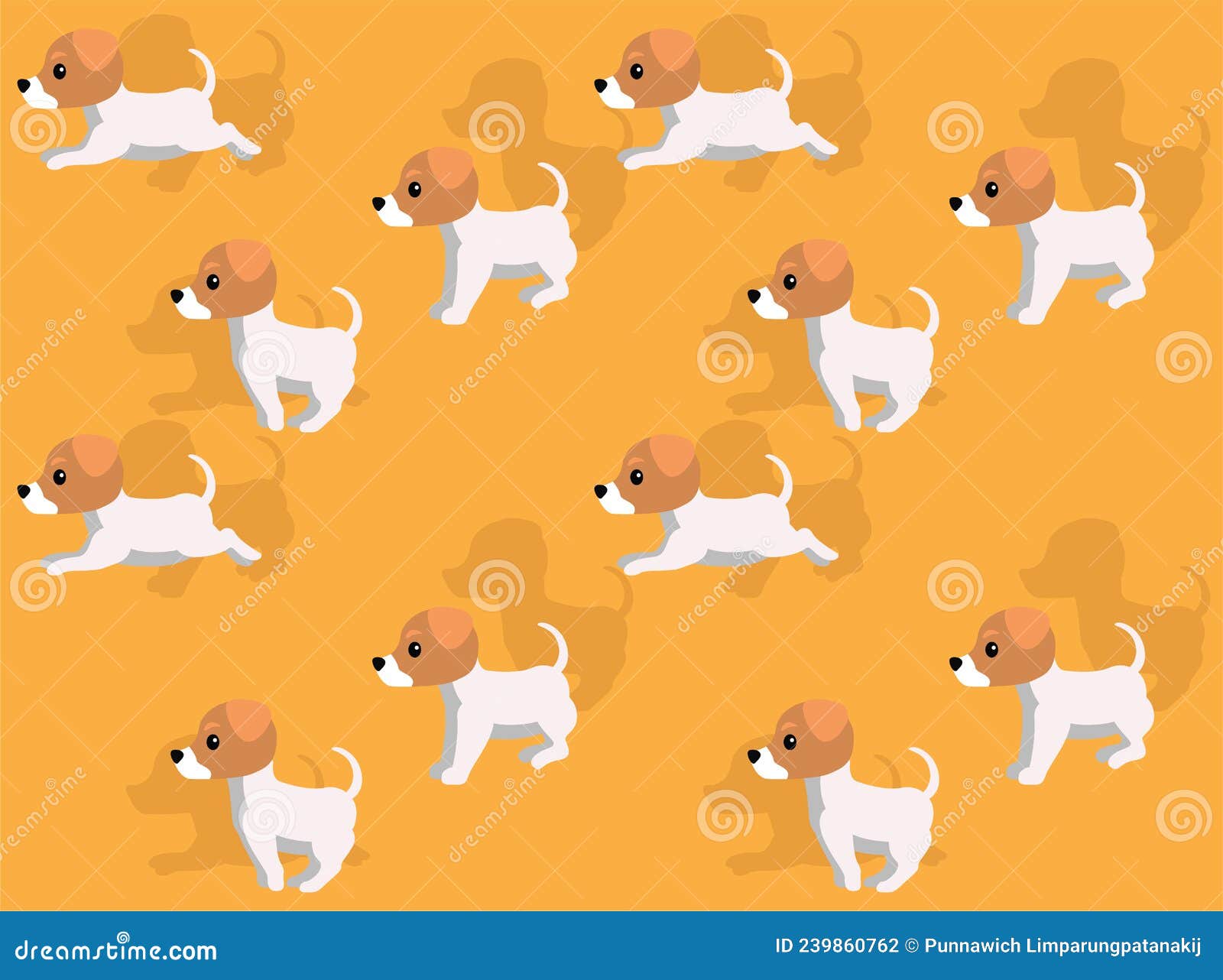 Dog Animation Animal Jack Russel Terrier Vector Seamless Wallpaper ...