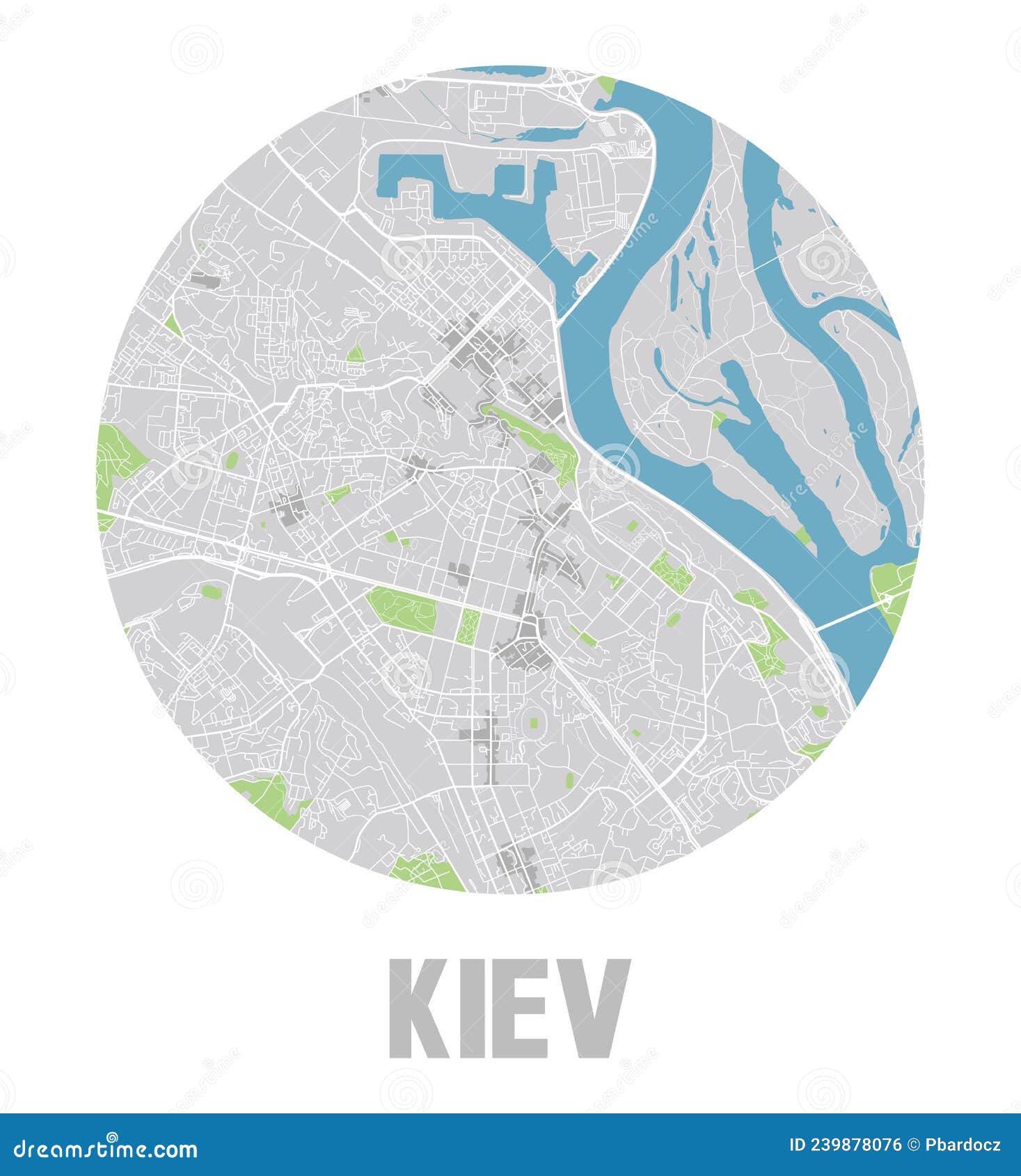 Minimalistic Kiev City Map Icon. Stock Vector - Illustration of minimal ...
