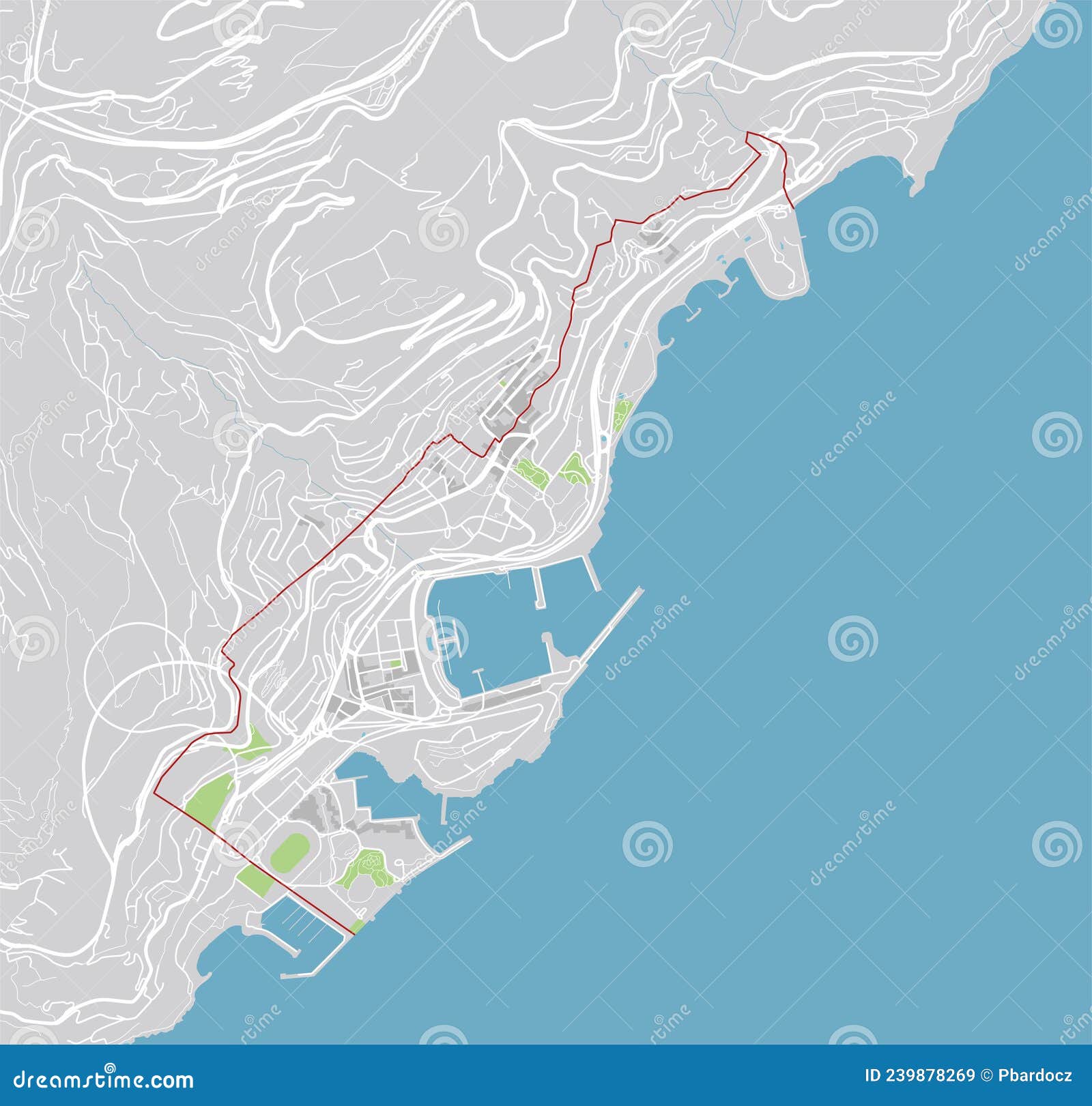 Vector city map of Monaco. stock vector. Illustration of place - 239878269