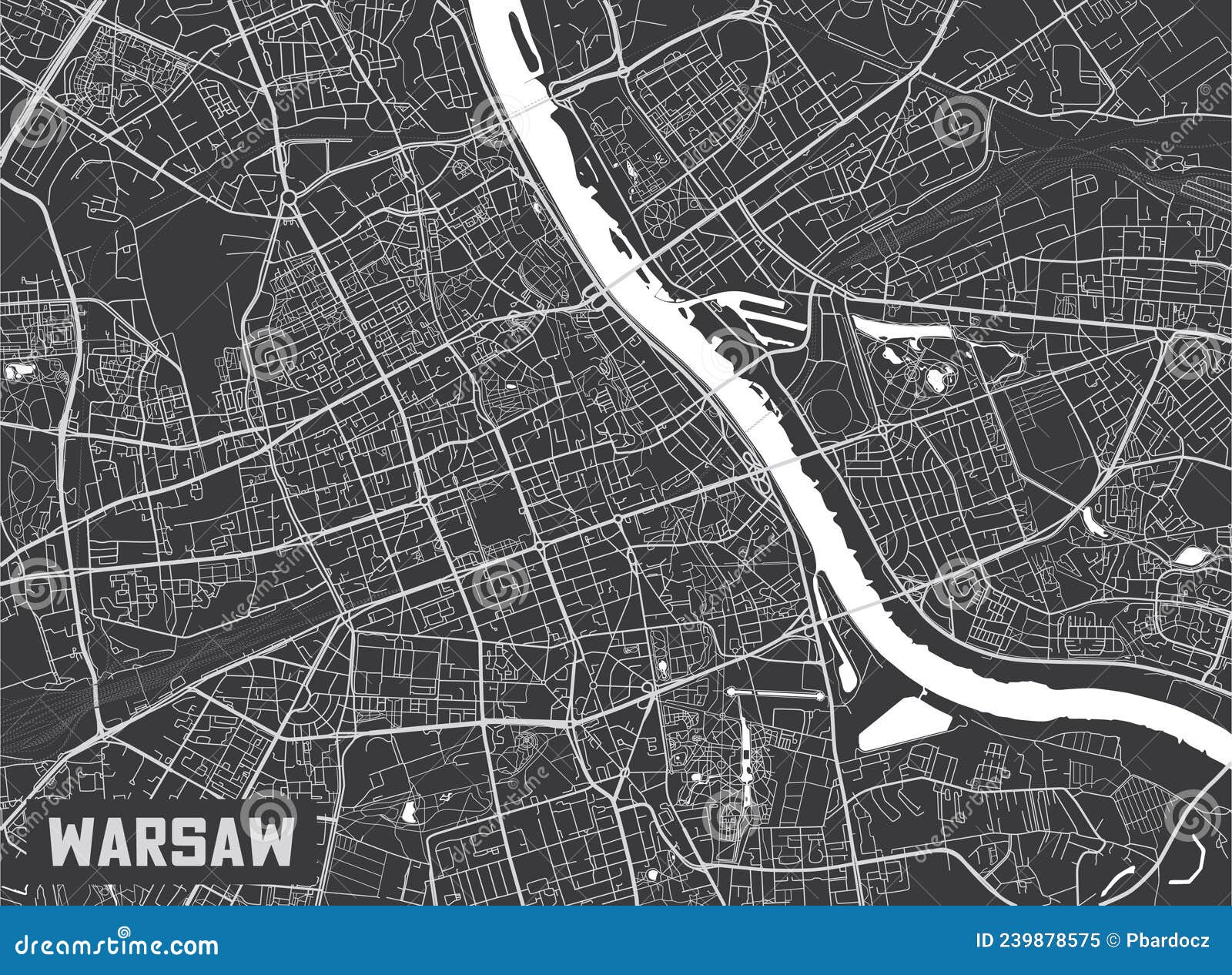 Warsaw City Map With Hand-drawn Architecture Icons Cartoon Vector ...