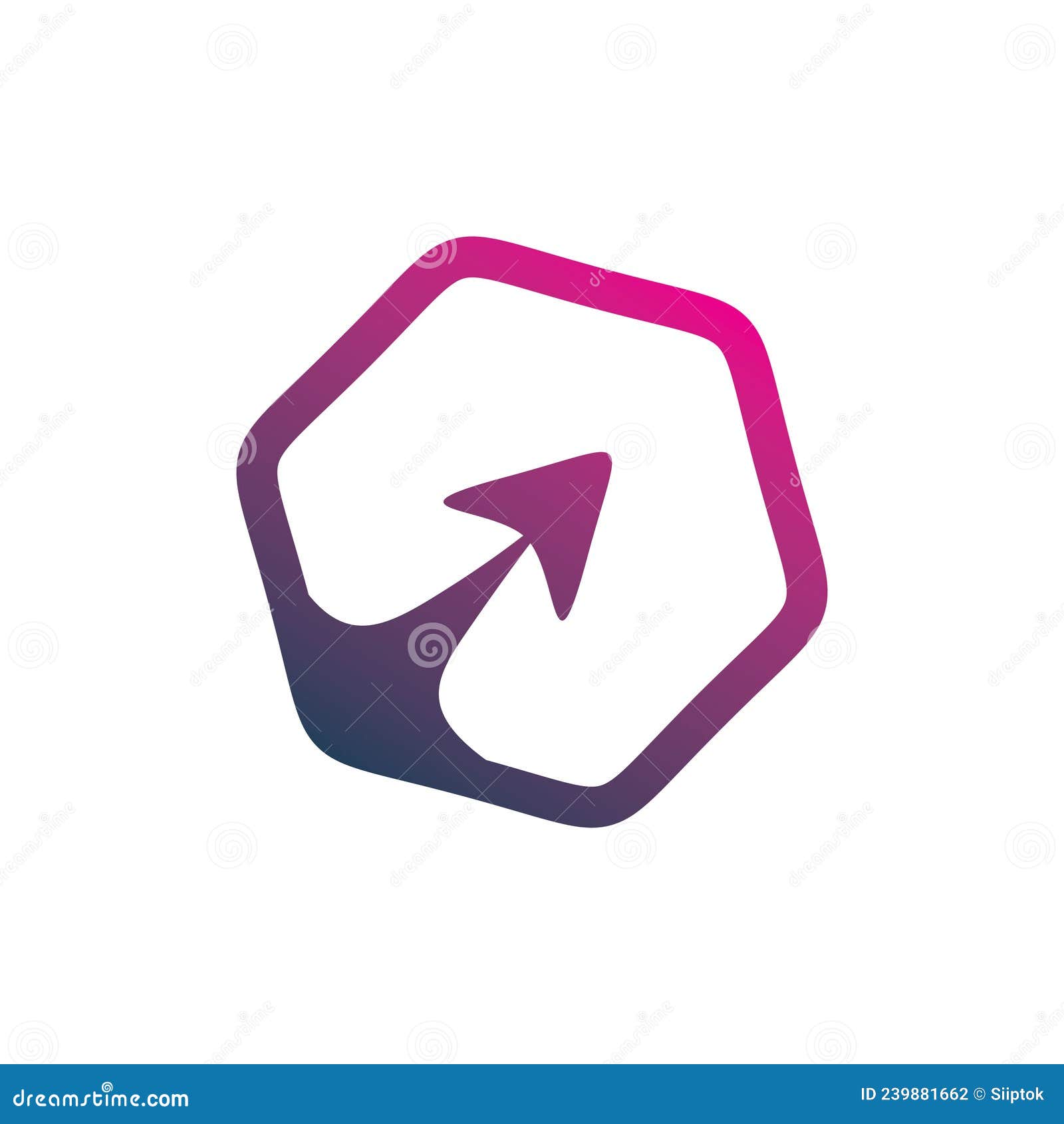 Hexagon Rocket Arrow Take Off Logo Design Stock Vector - Illustration ...