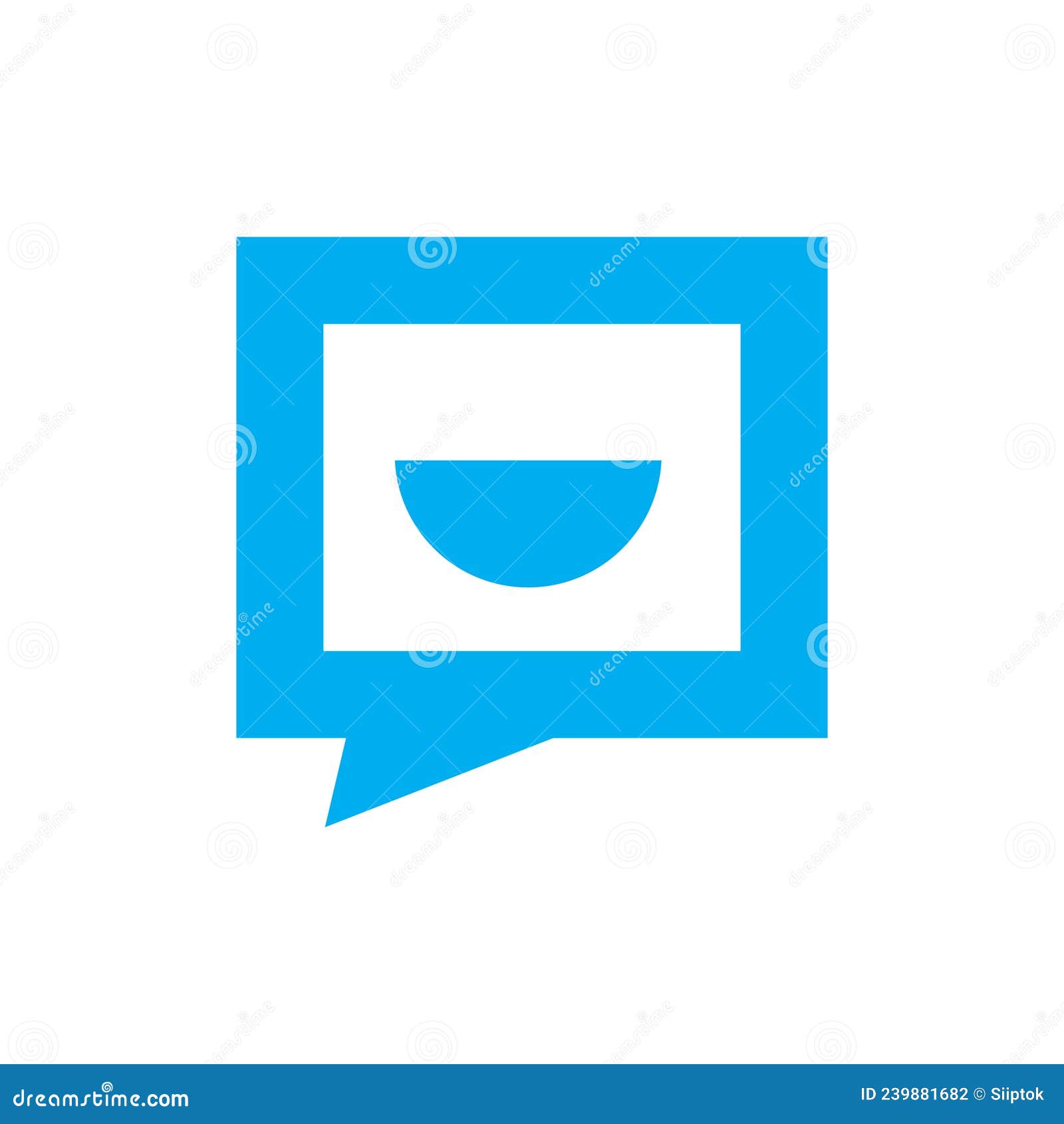 Happy Smile Laugh Blue Square Emoticon Logo Design Stock Vector ...