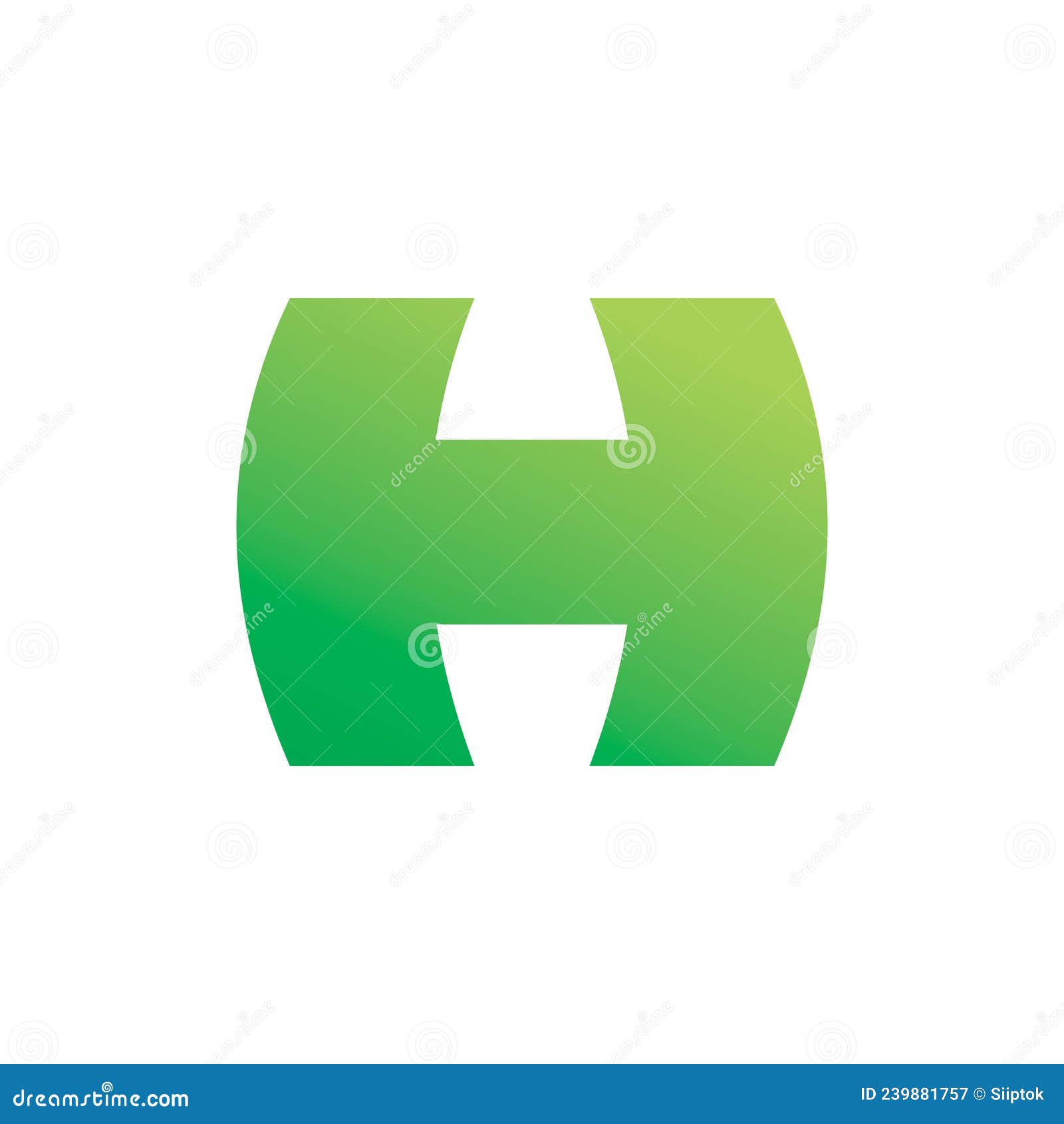 Green Nature Initial H Letter Logo Design Stock Vector - Illustration ...