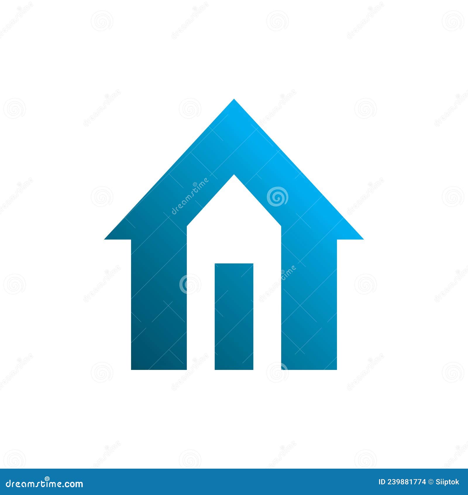 Blue Color House Building Logo Design Stock Vector - Illustration of ...