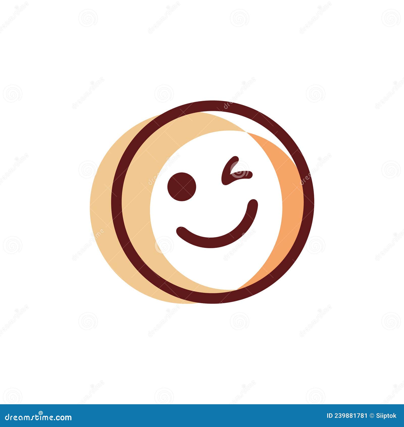 Smiling Wink Emoticon Logo Design Stock Vector - Illustration of ...