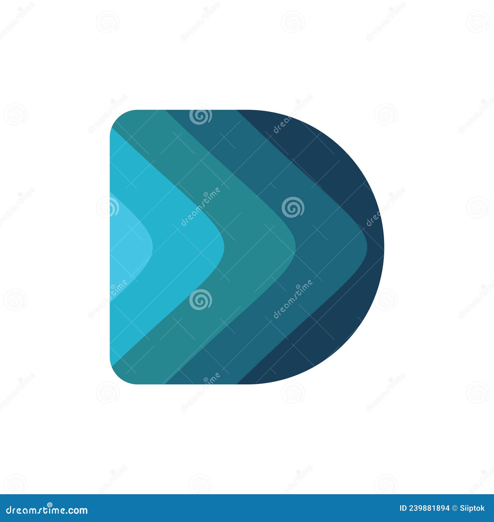 Blue Color Initial D Letter Arrow Logo Design Stock Vector ...