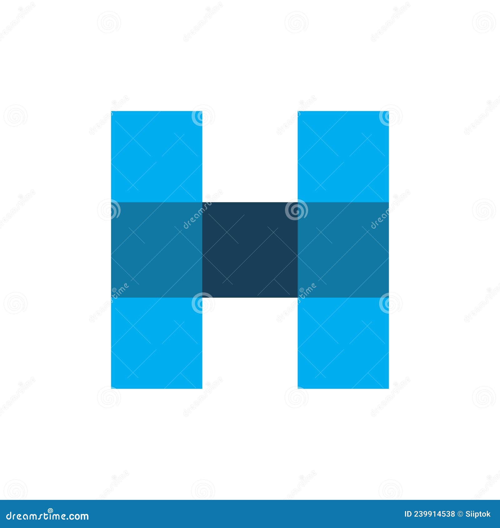 Blue Square Initial H Letter Logo Design Stock Vector - Illustration of ...