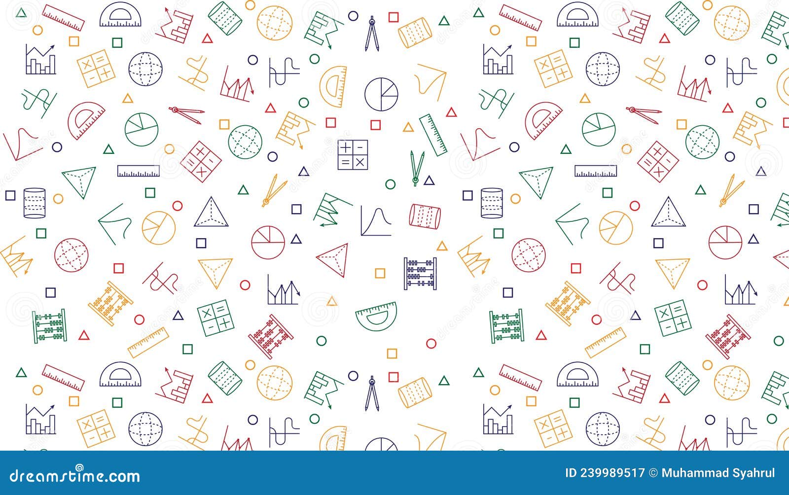 Math Pattern with Cool Symbol and Geometric Volume Stock Vector ...