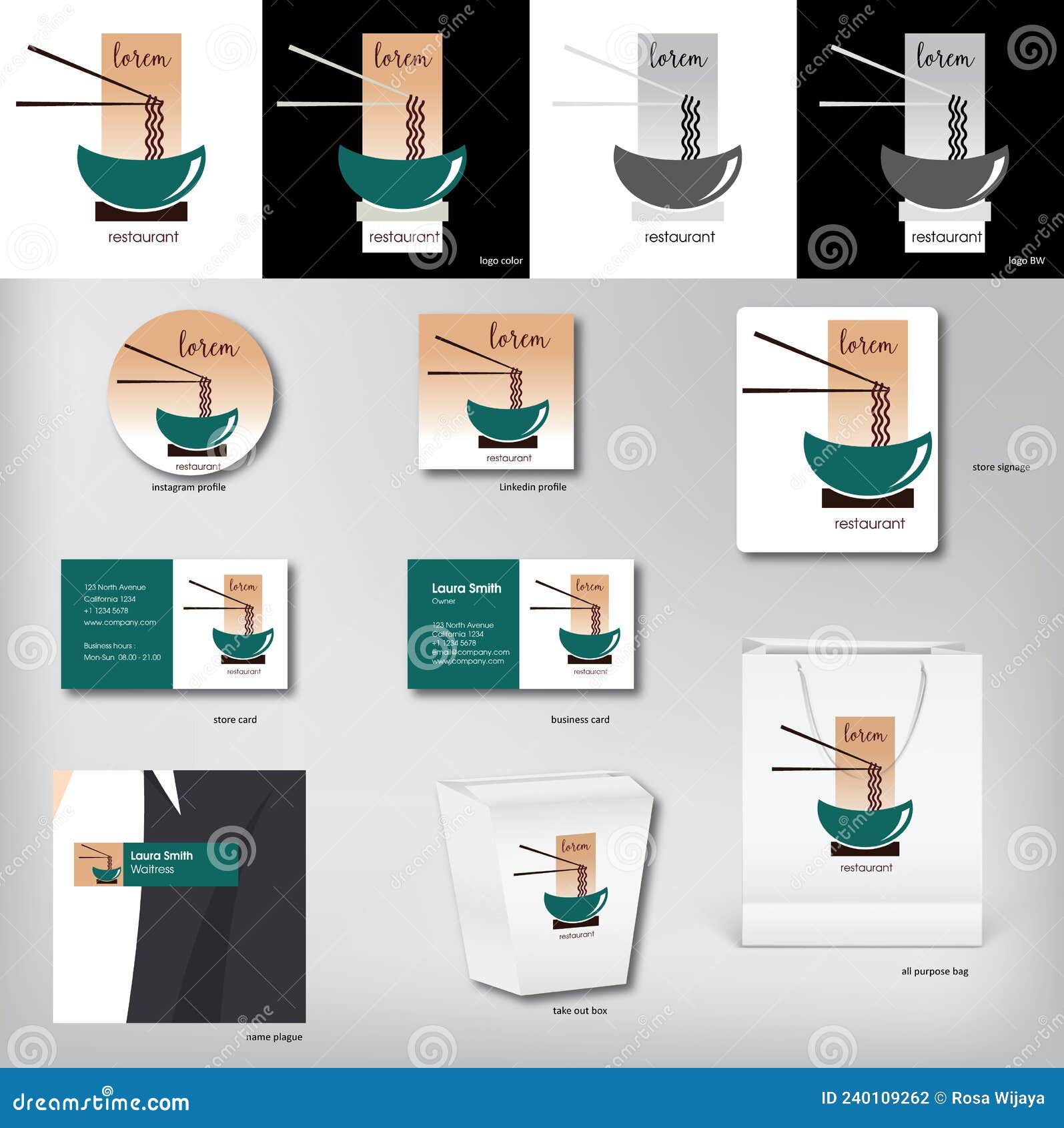 Restaurant Square Logo for Personal and Business Use Stock Vector ...