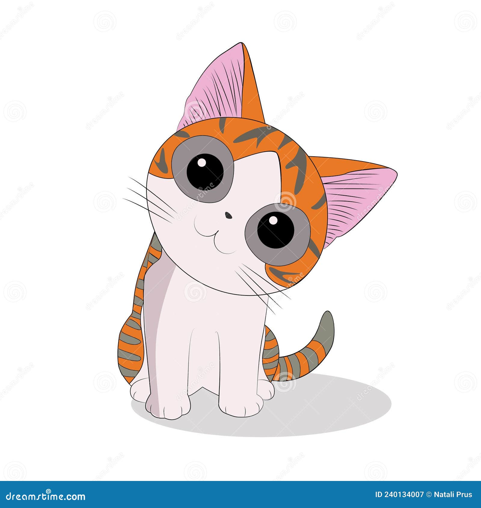 Charming Cartoon Red Cat Character Stock Vector - Illustration of ...