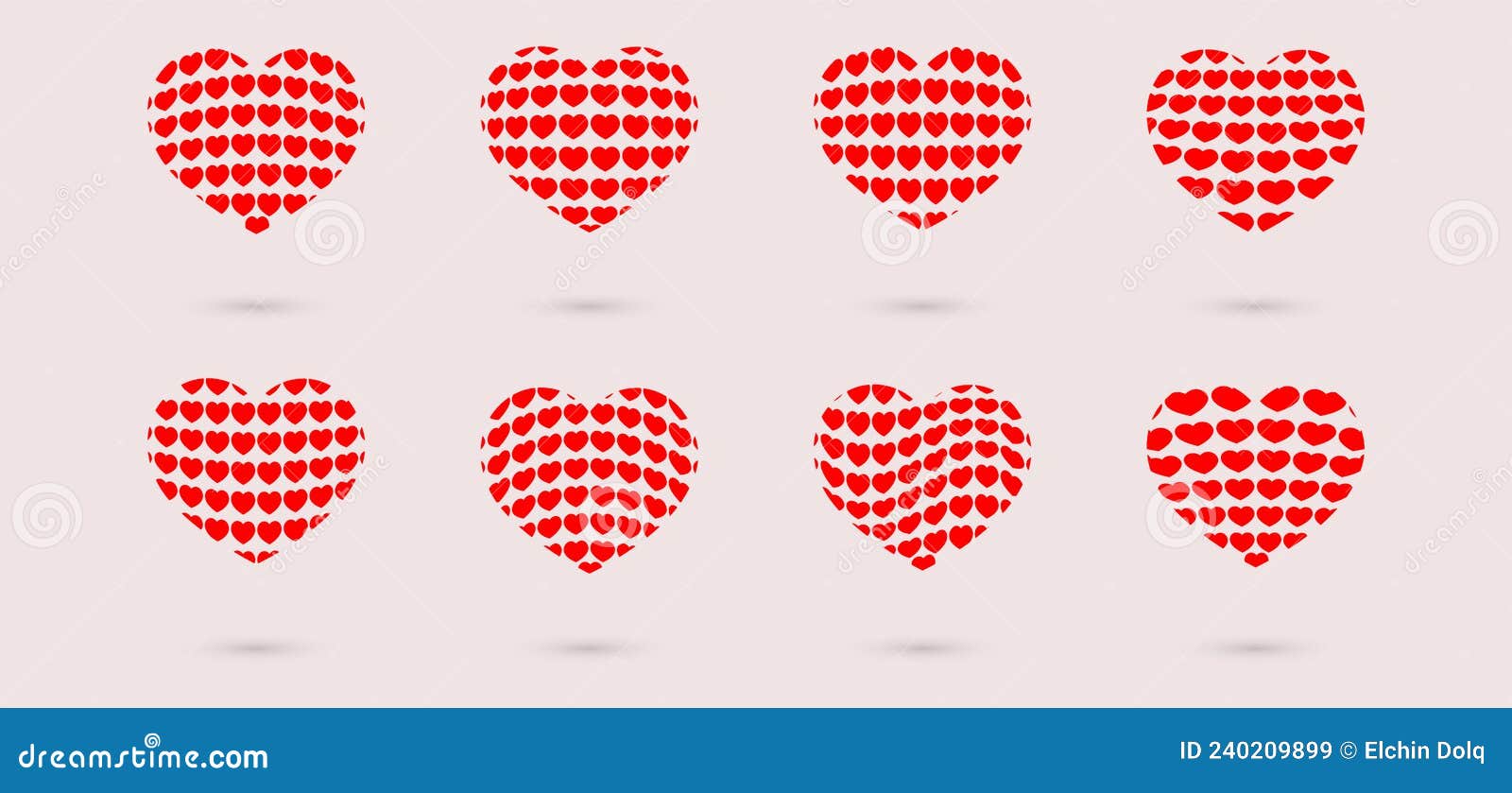 Hearts in the Heart, in Various Forms Stock Vector - Illustration of ...