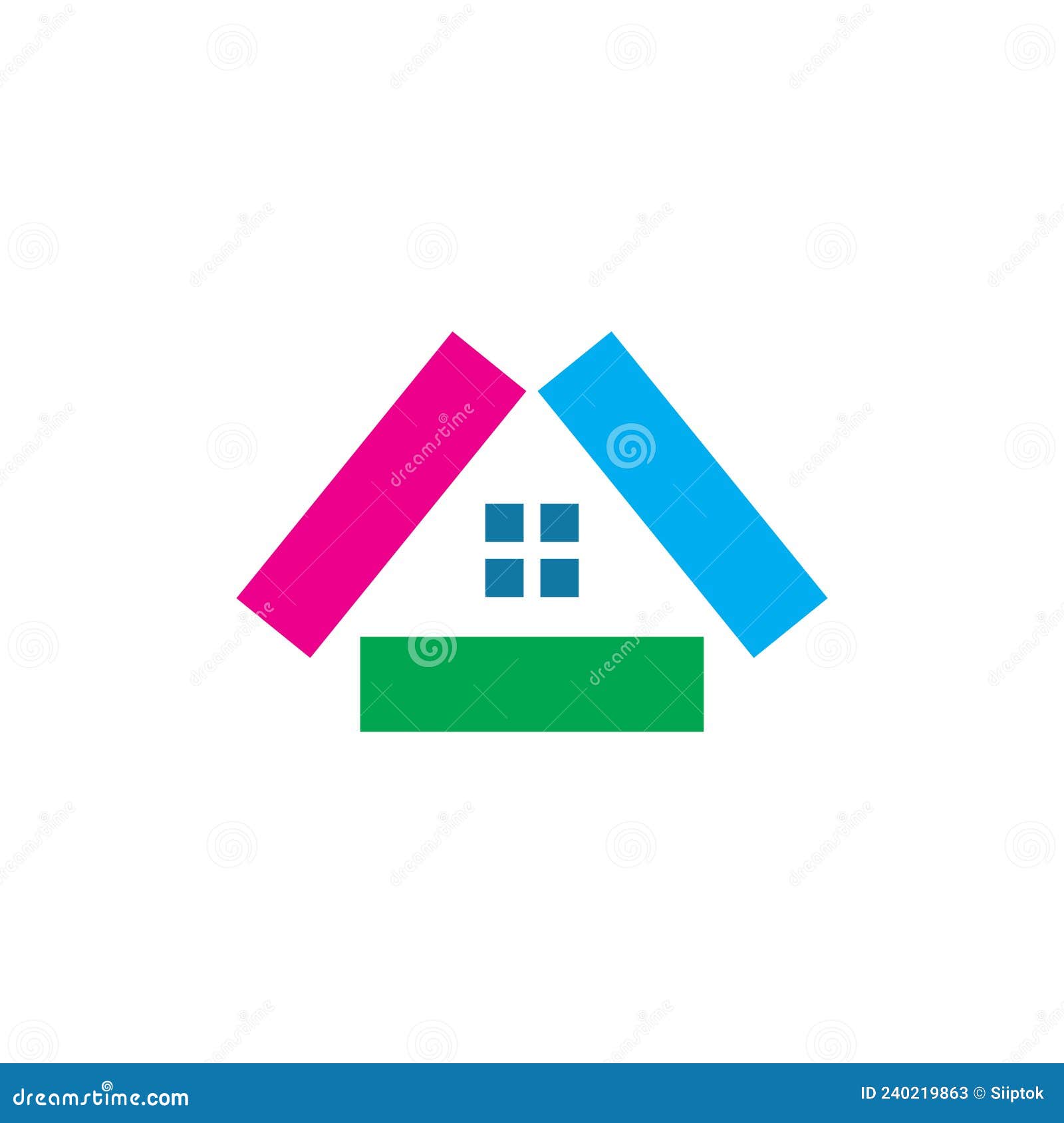Full Color Geometry House Building Logo Design Stock Vector ...