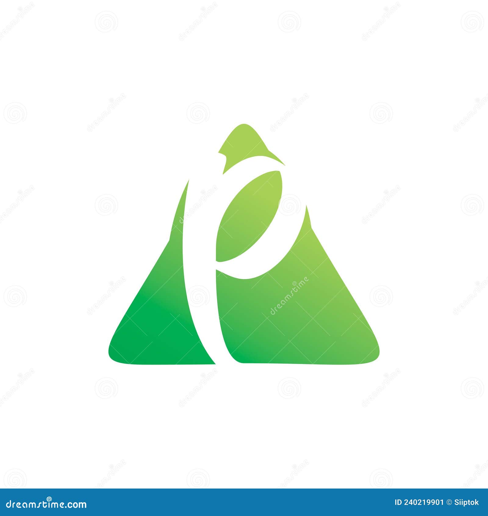 Initial P Letter Green Triangle Logo Design Stock Vector - Illustration ...
