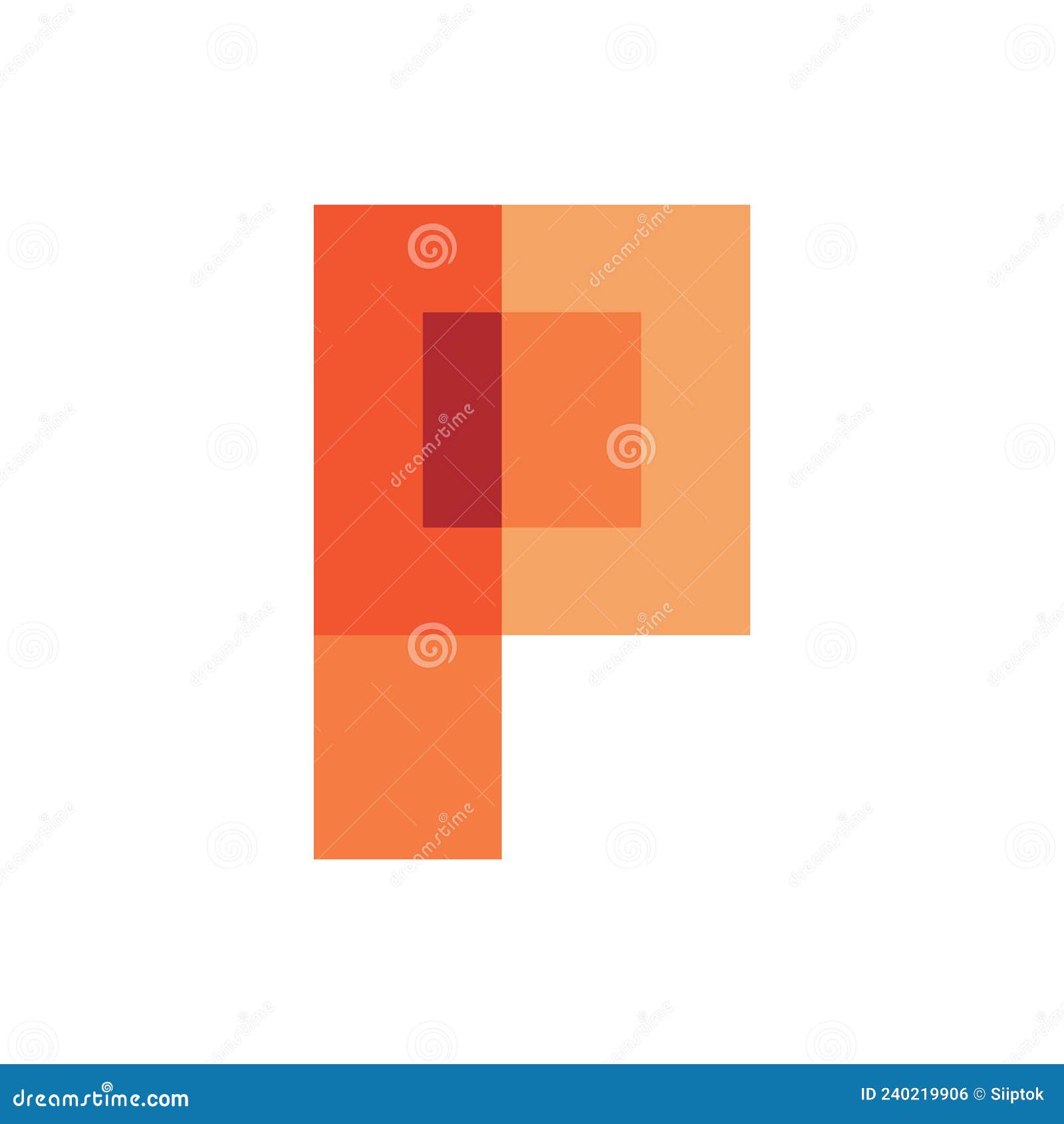 Initial P Letter Square Pixel Color Shape Logo Design Stock Vector ...